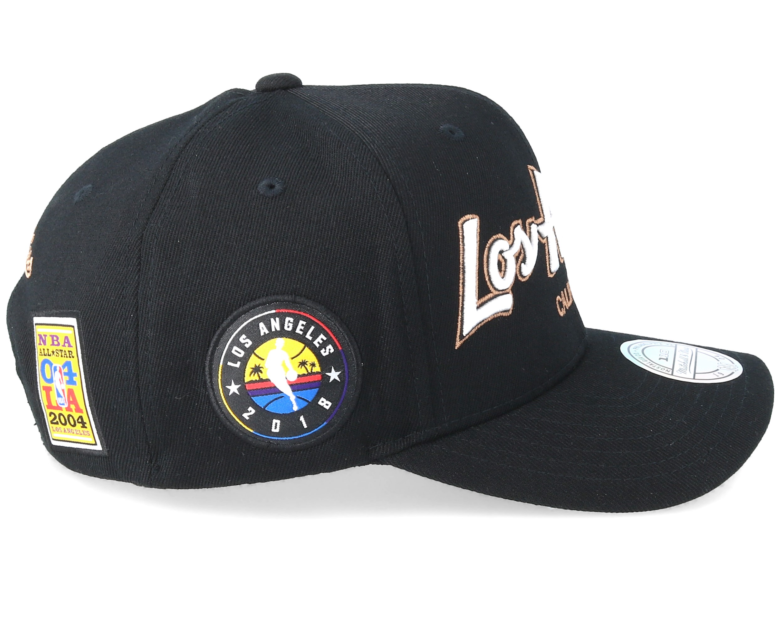 Los Angeles Script Patches 110 Black Adjustable Mitchell Ness