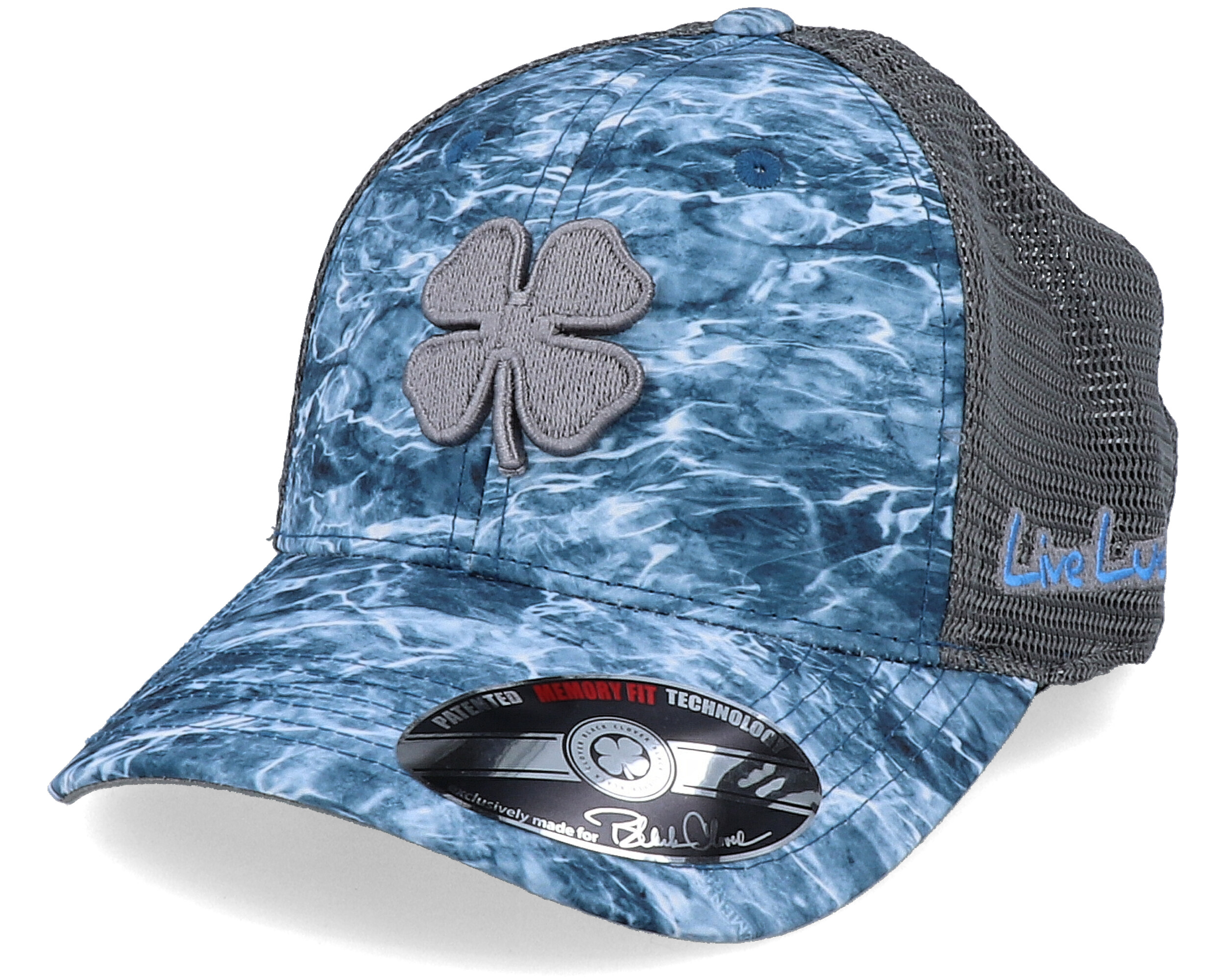 Splash Water Camo/Grey Mesh Flexfit - Black Clover caps - Hatstoreworld.com