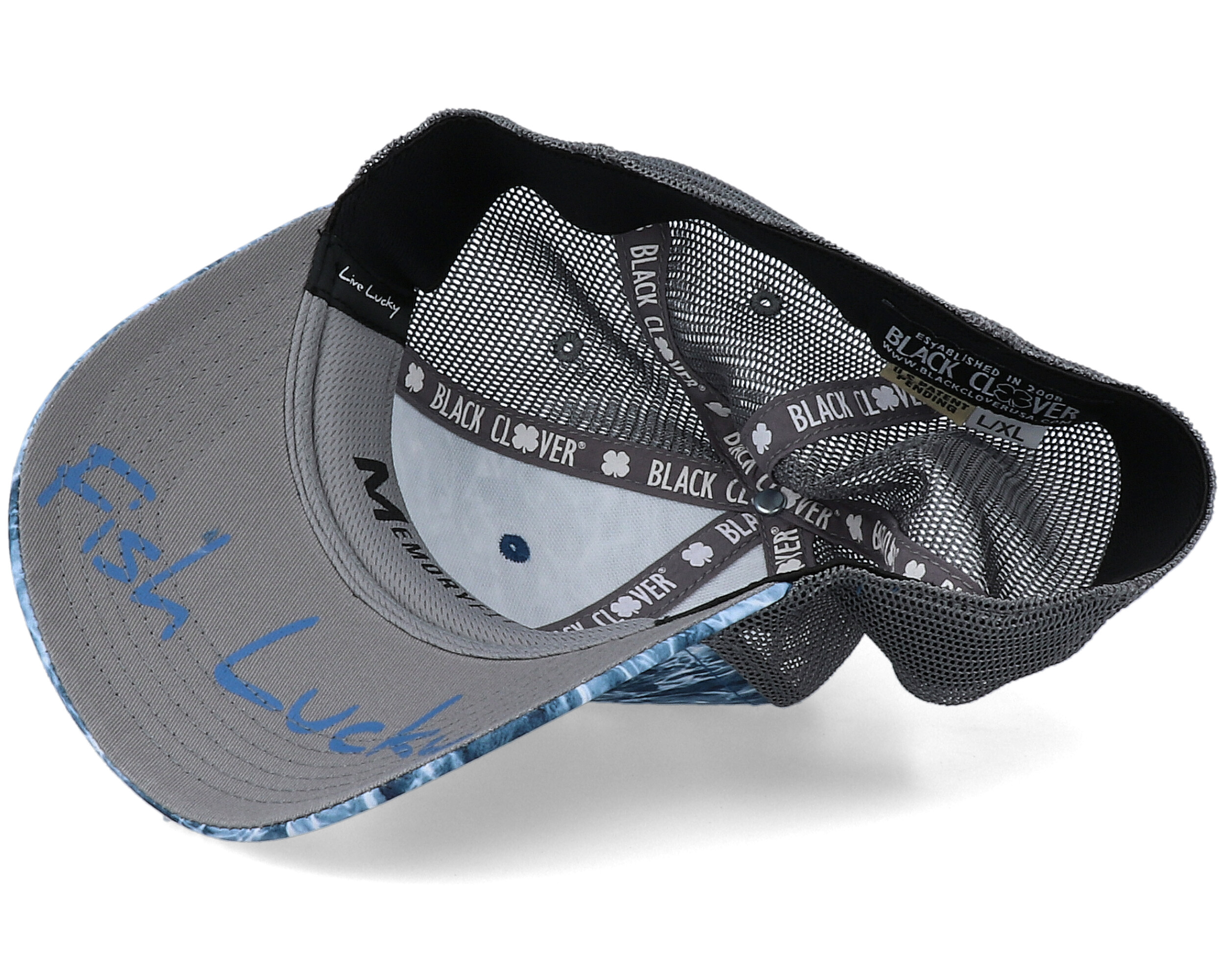 Splash Water Camo/Grey Mesh Flexfit - Black Clover caps - Hatstoreworld.com