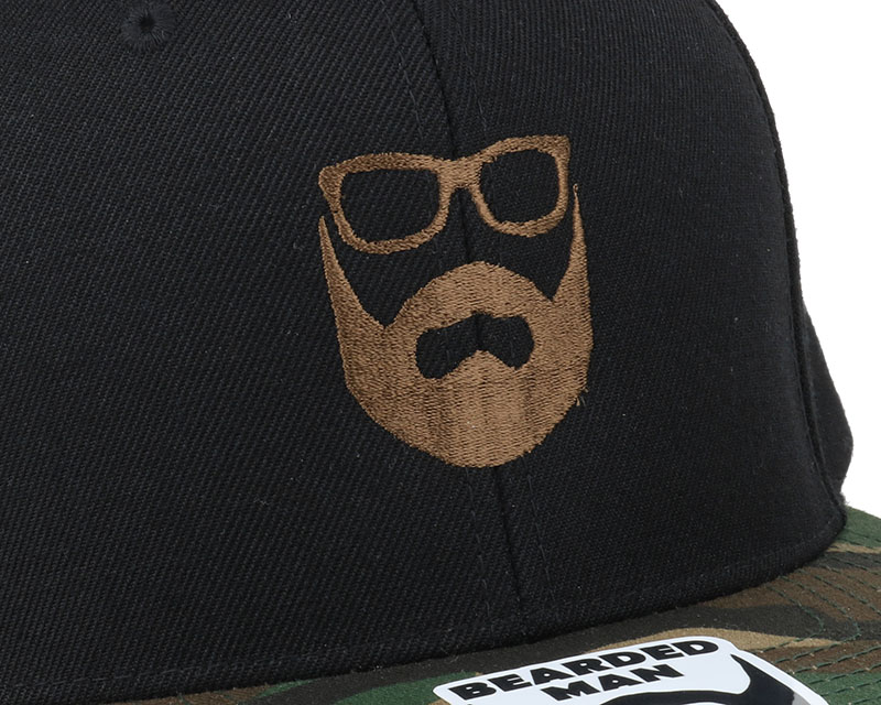 Logo Black/Camo Snapback - Bearded Man caps - Hatstoreworld.com