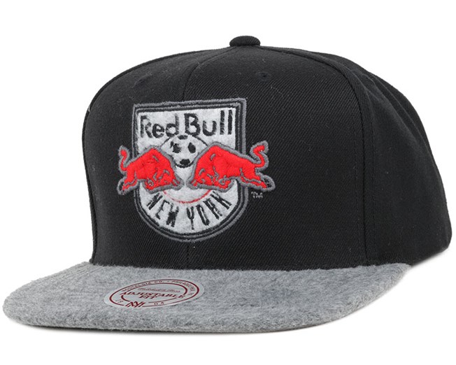 New York Red Bulls Black/Grey Fuzz 2 Tone Snapback - Mitchell & Ness ...