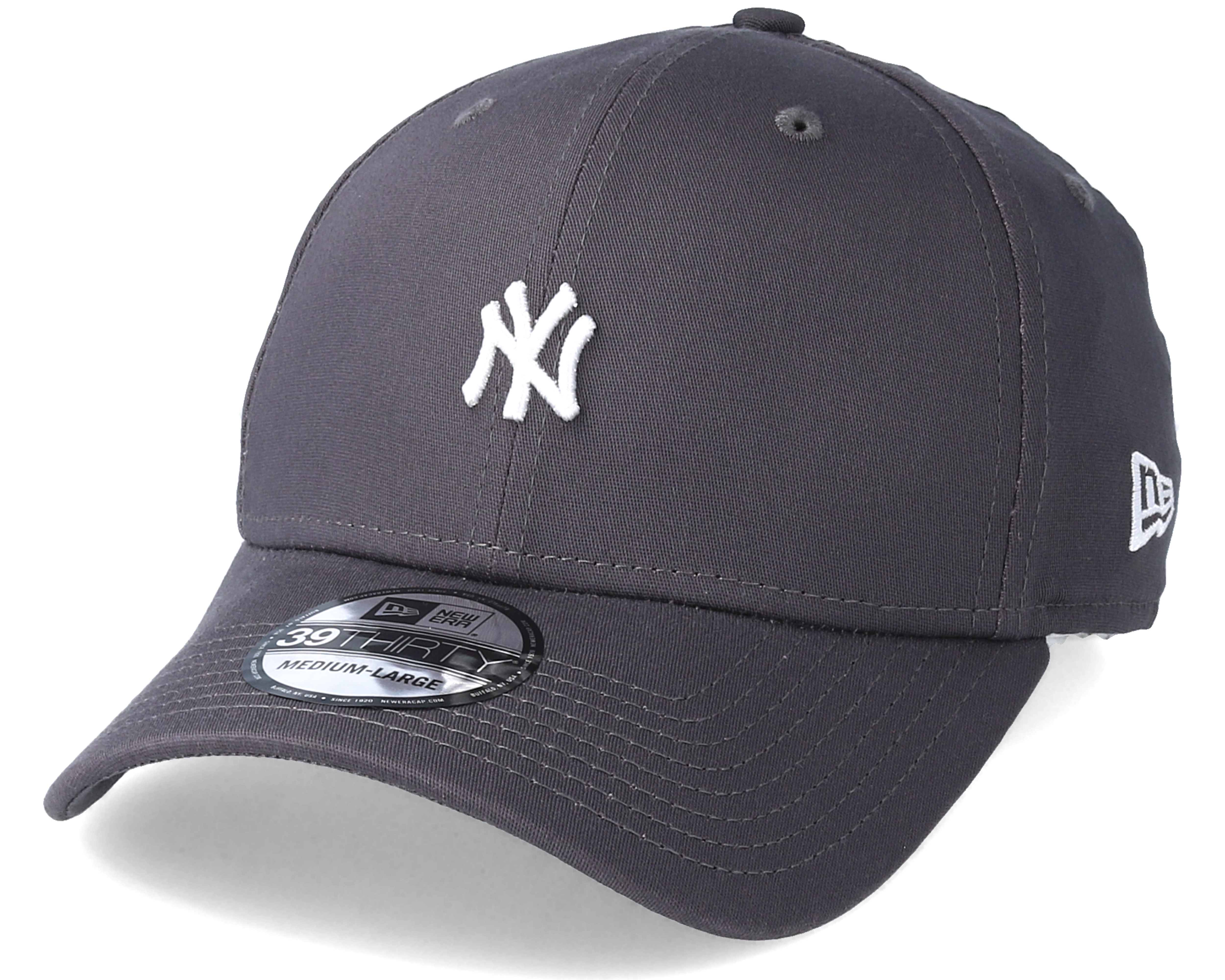 New York Yankees Mini Logo 39Thirty Grey/White Flexfit - New Era caps ...