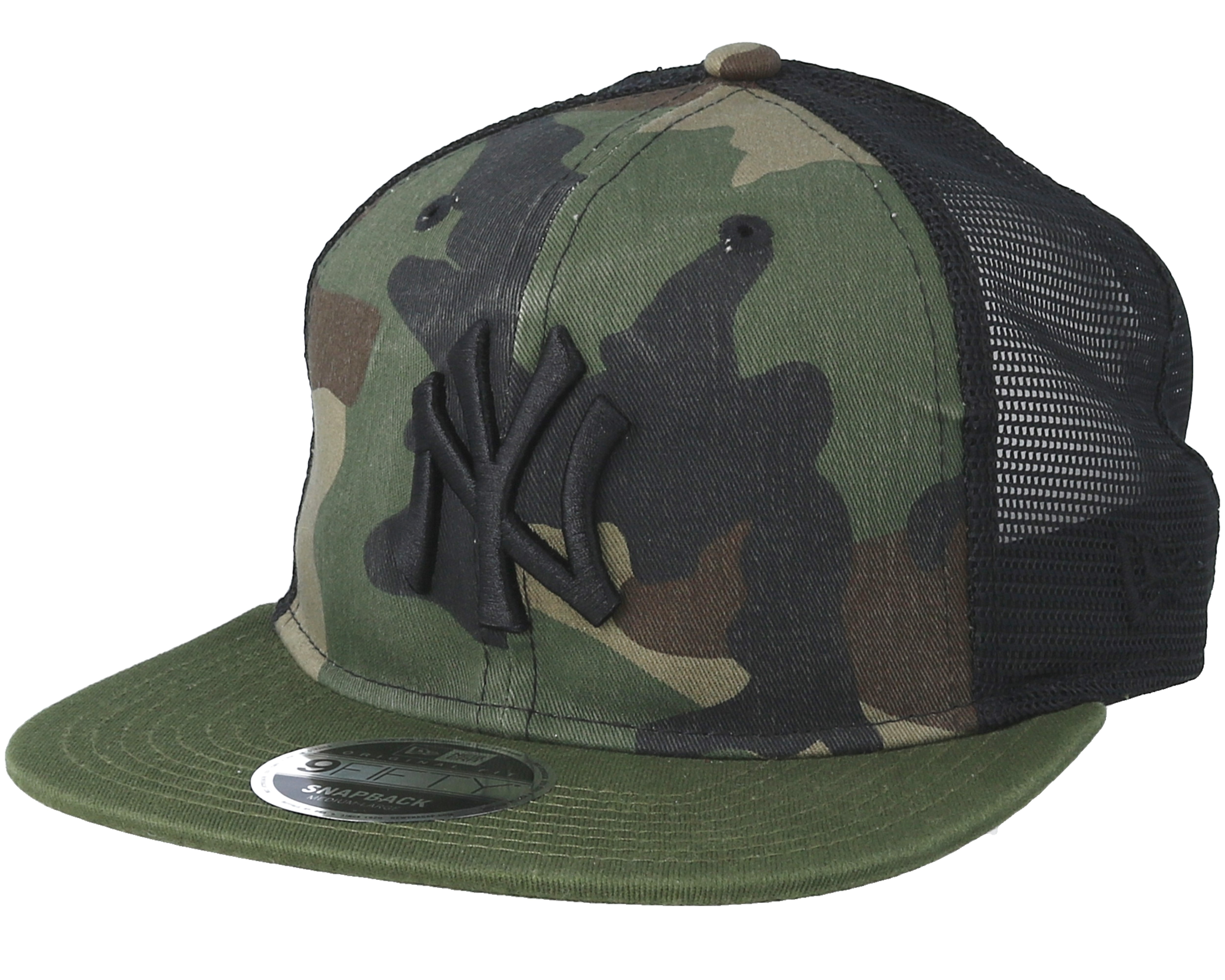 New York Yankees Washed Mesh Black Camo Trucker - New Era caps ...
