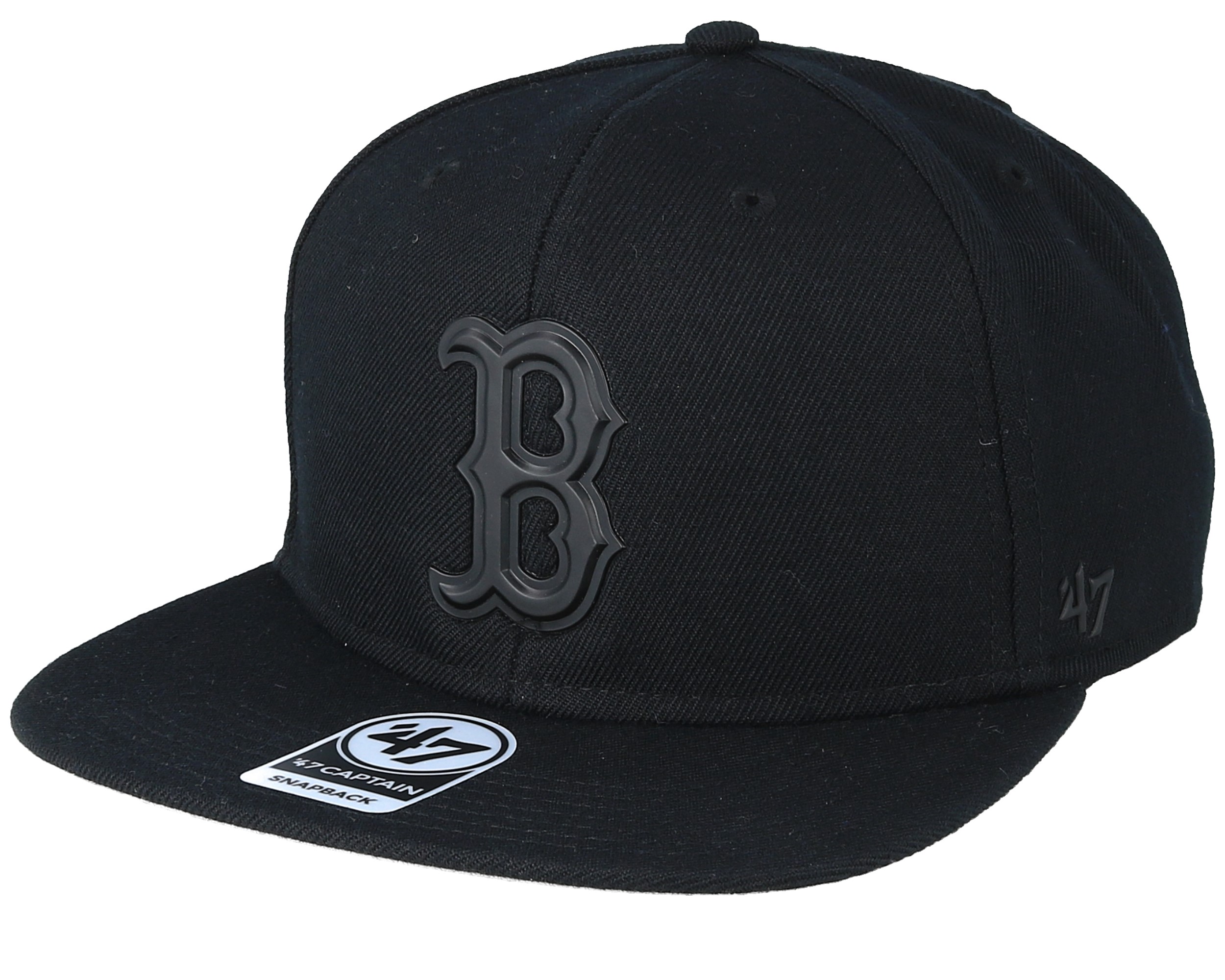 Boston Red Sox 47 Captain Wool Black/Matte Black Snapback - 47 Brand ...