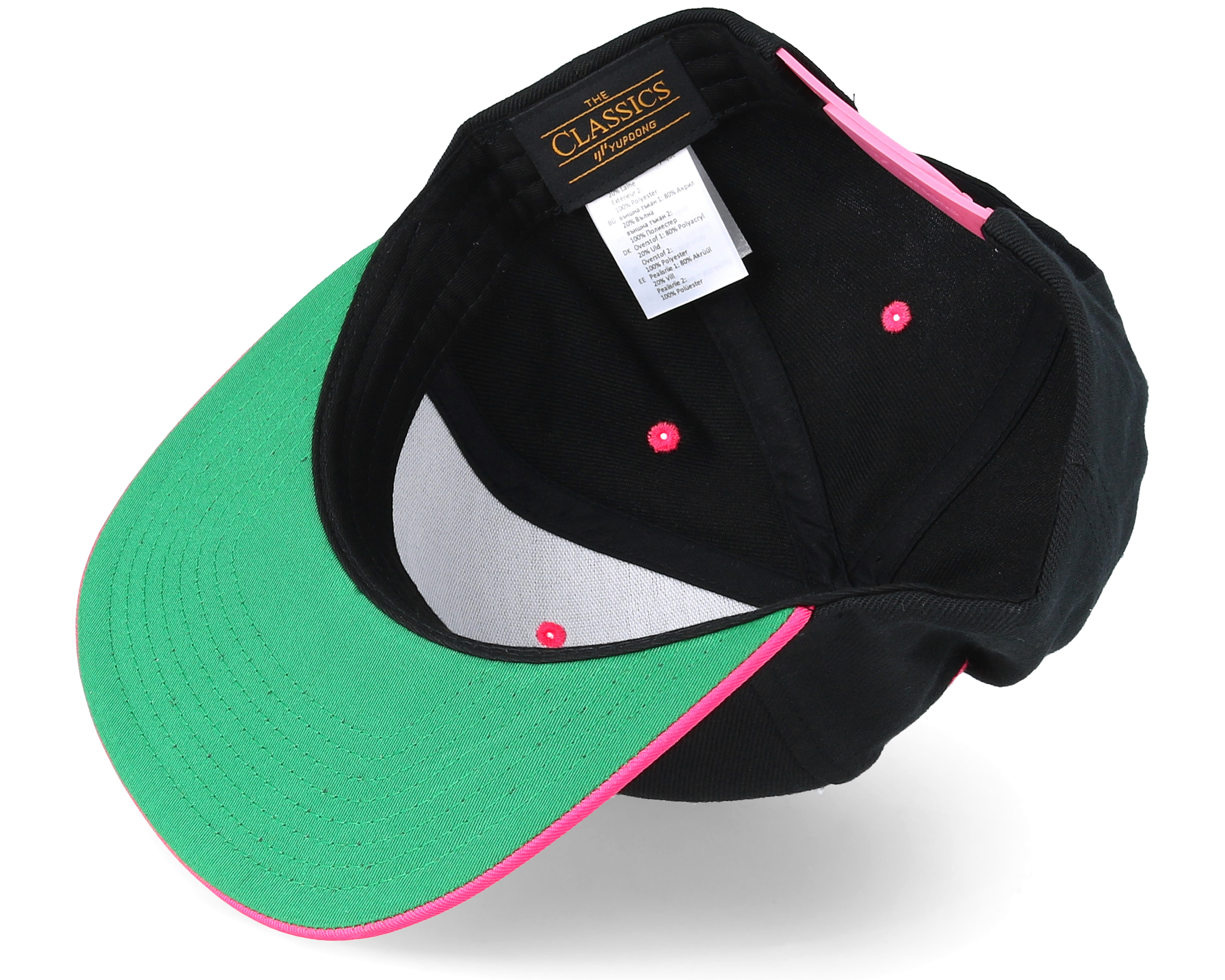 Black/Neon Pink Snapback - Yupoong caps - Hatstoreworld.com
