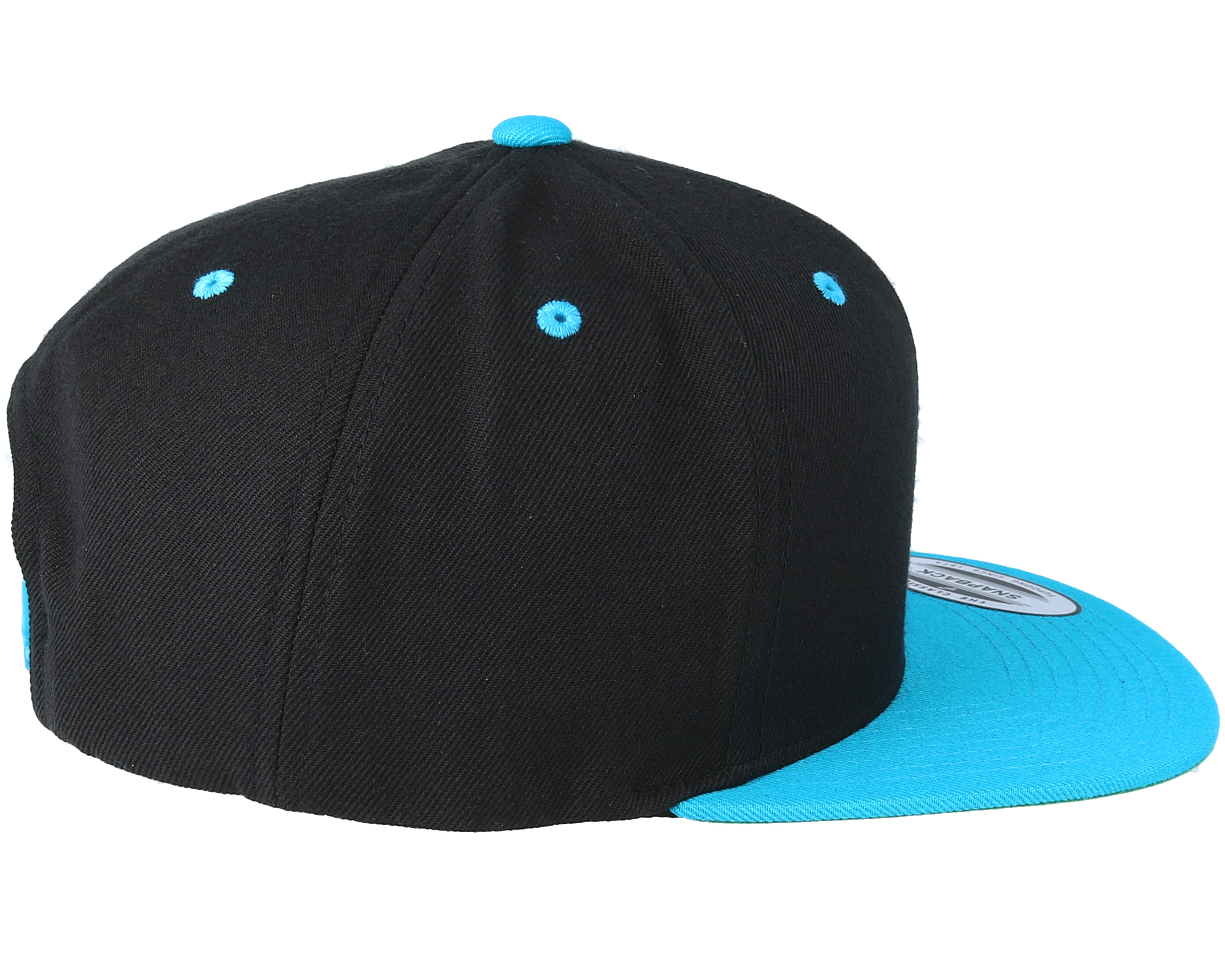 Black/Teal Snapback - Yupoong caps - Hatstoreworld.com