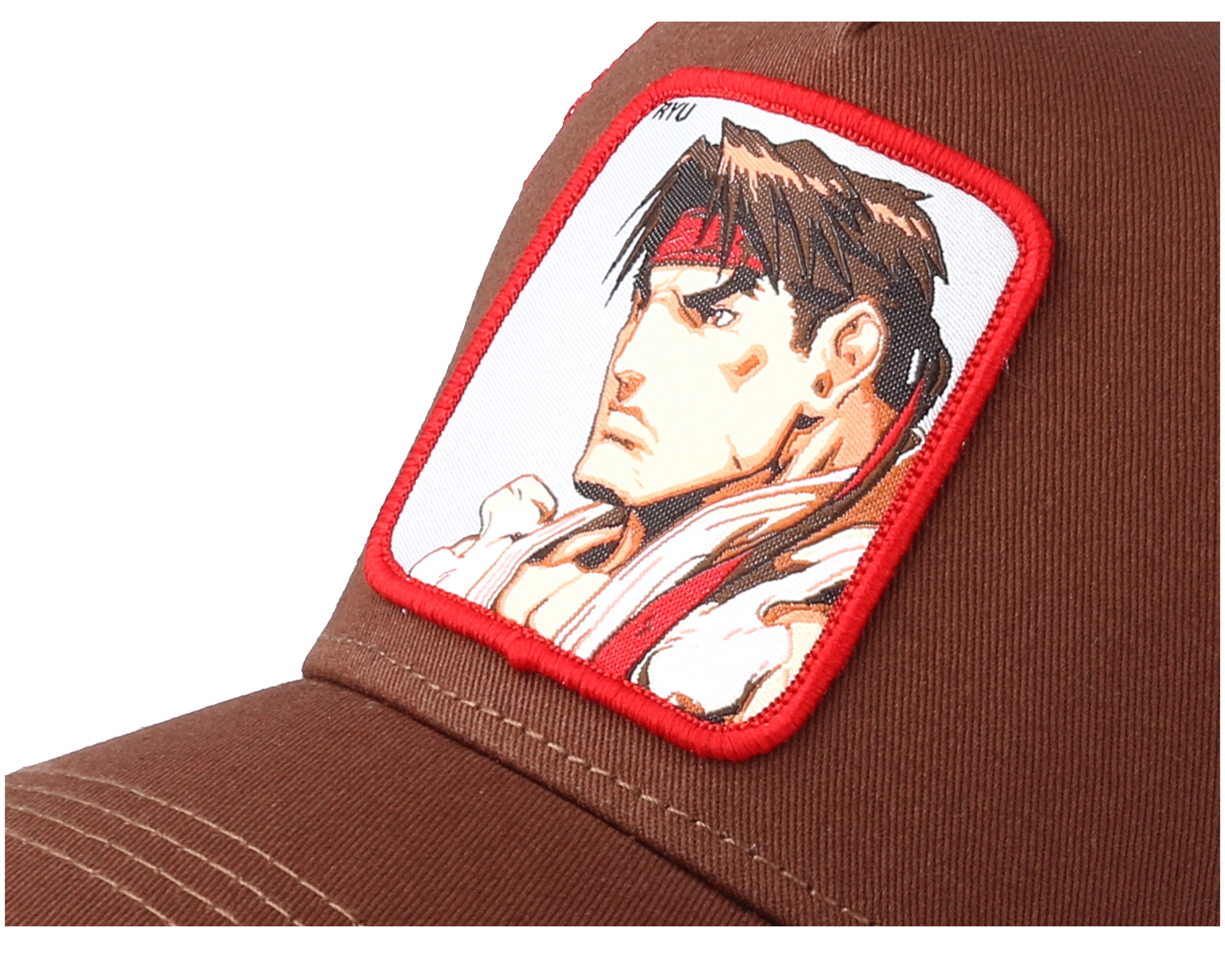 Street Fighter Ryu Brown/Red Trucker - Capslab caps - Hatstoreworld.com