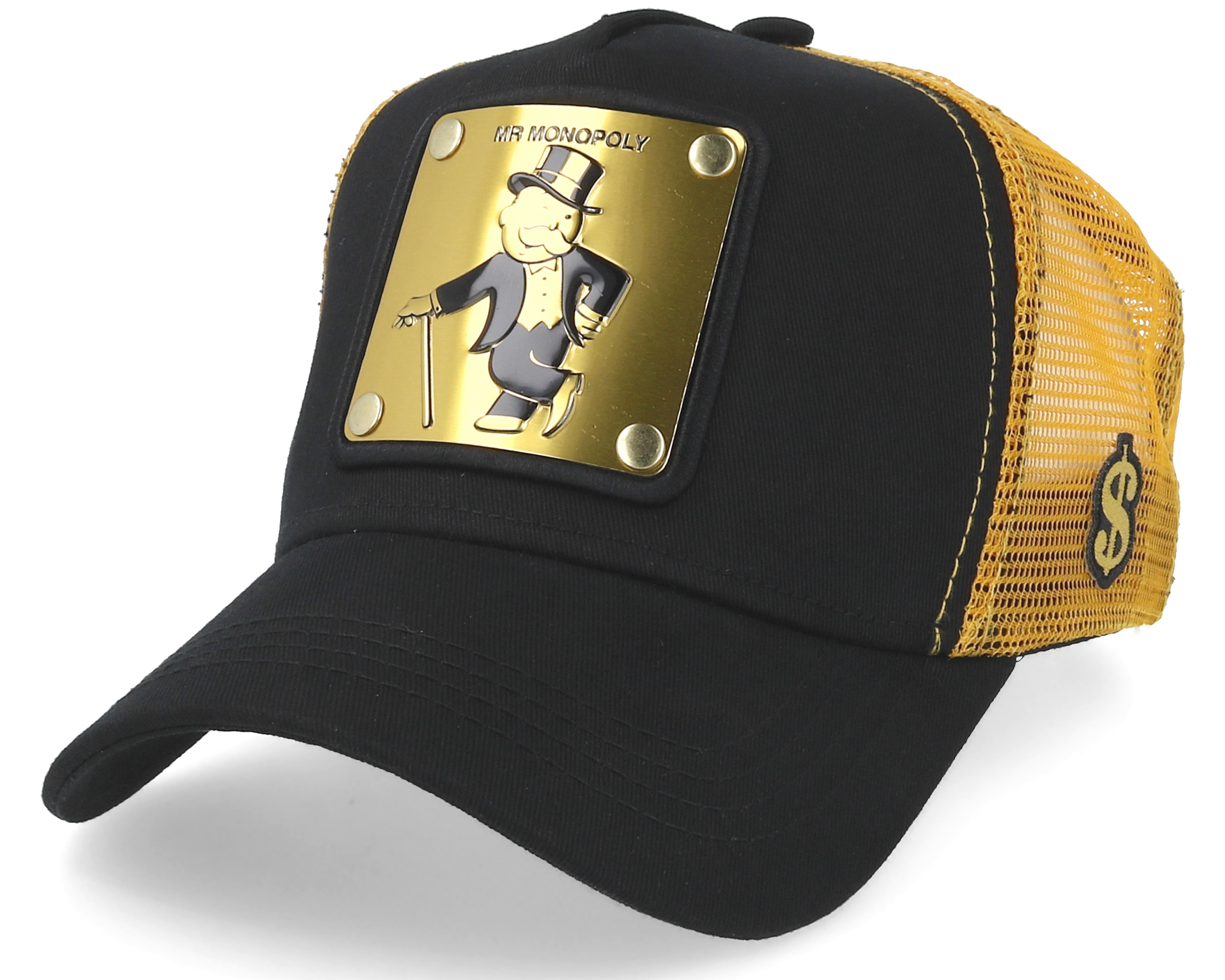 Mr Monopoly Black/Gold Trucker - Capslab caps - Hatstoreworld.com