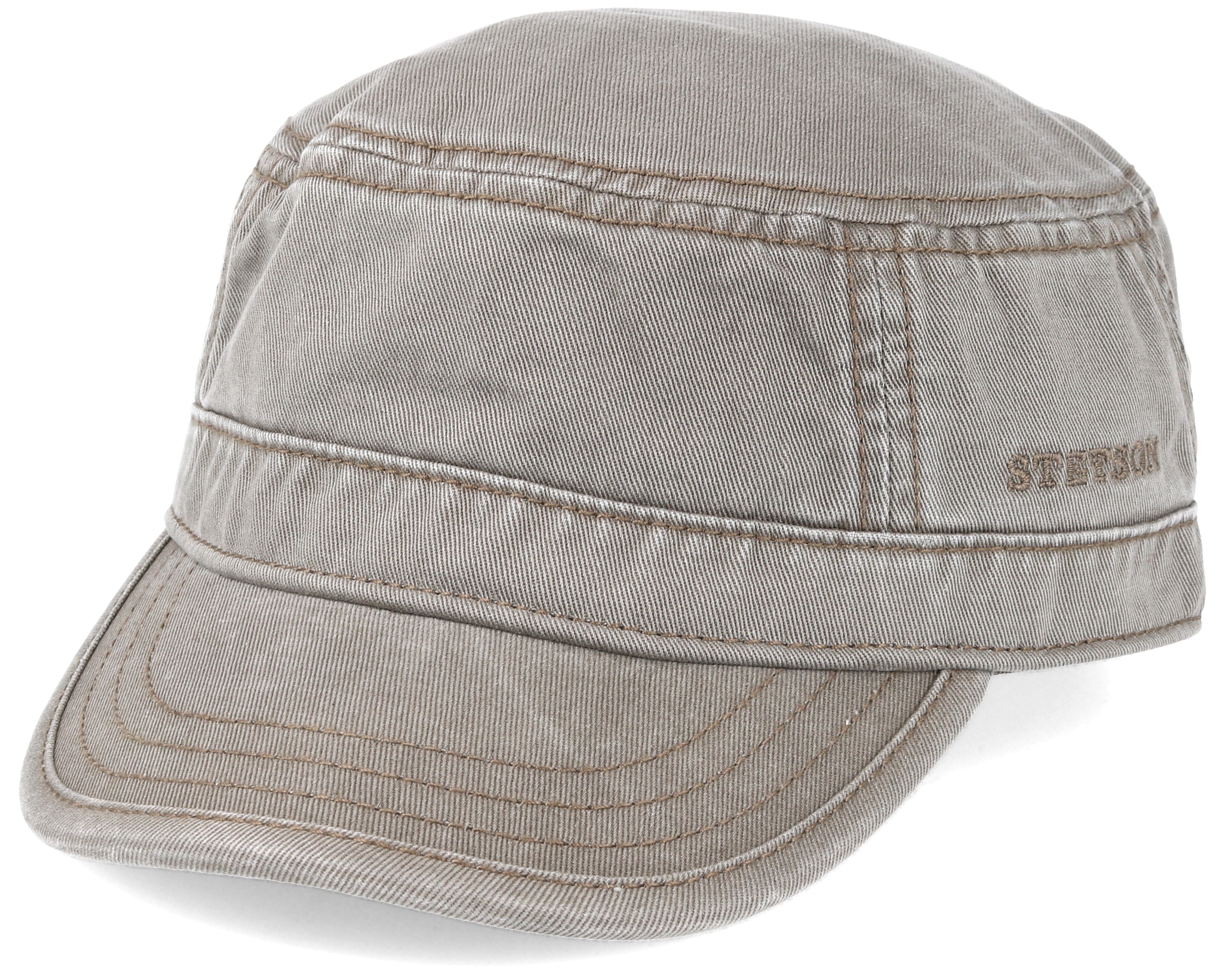 Army Cotton Dark Beige Fitted - Stetson caps - Hatstoreworld.com