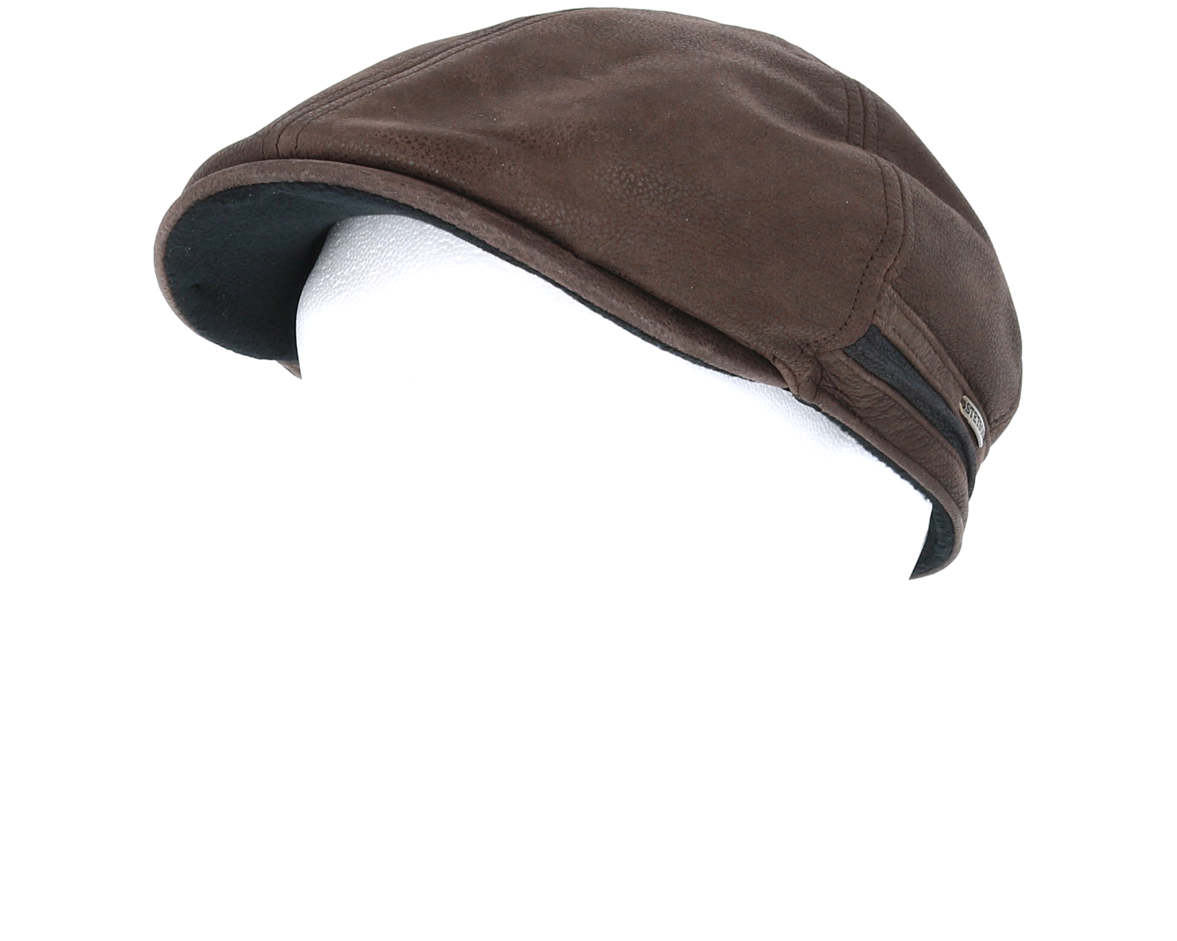 Duck Cap Cowhide Dark Brown Flat Cap - Stetson caps - Hatstoreworld.com