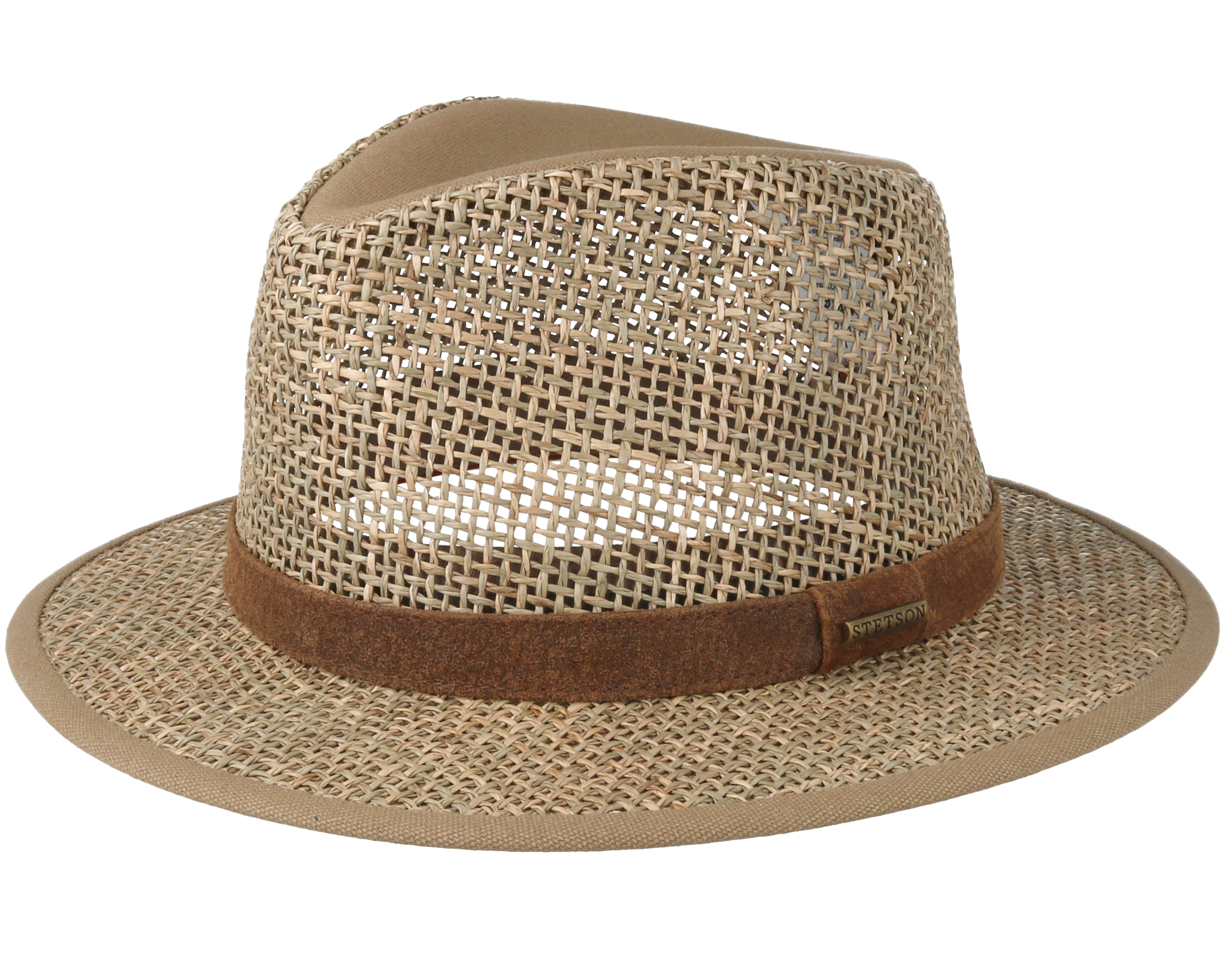 Seagrass Traveller Beige/Brown Straw - Stetson hats - Hatstoreworld.com