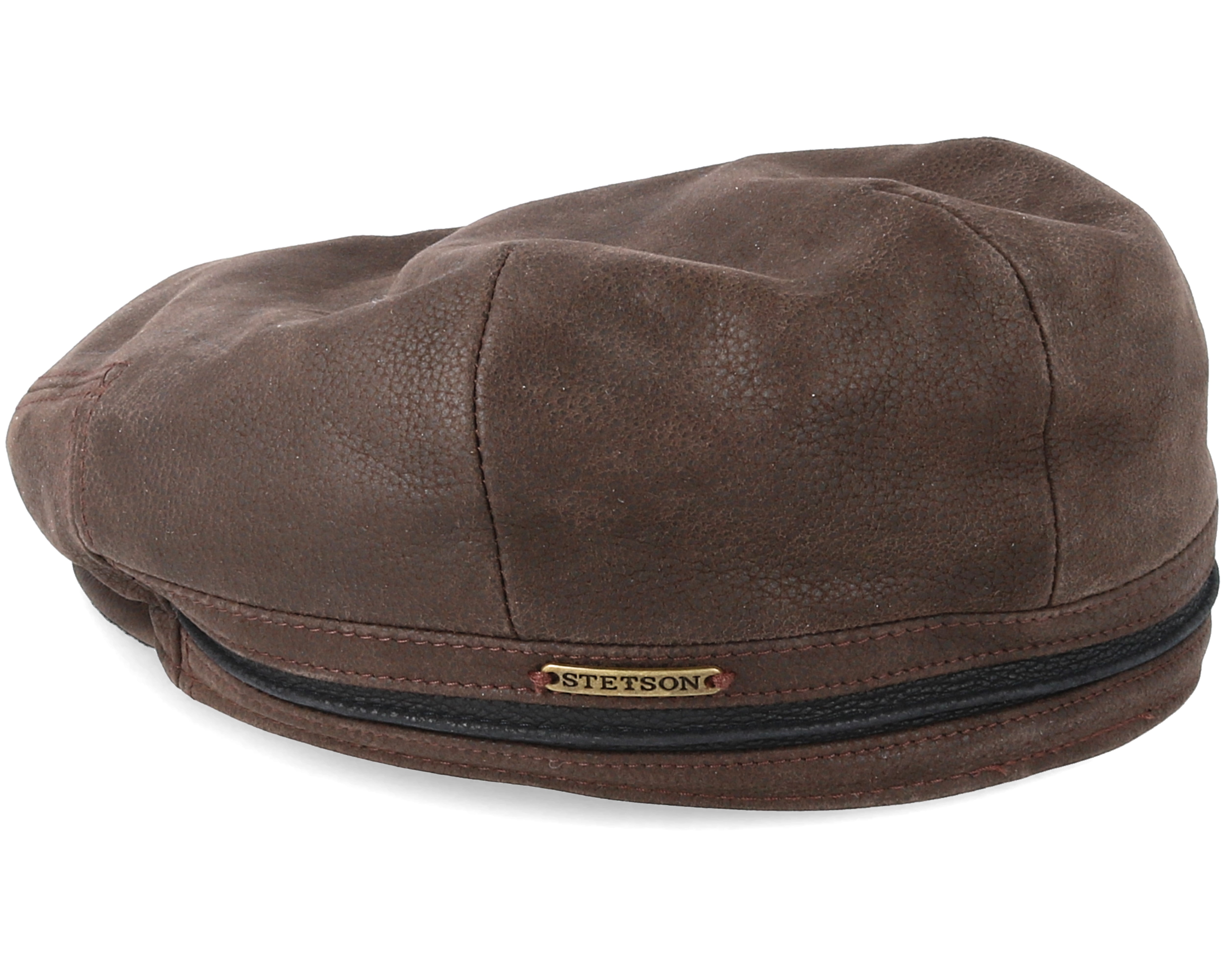 Kent Cowhide Ef Brown Flat Cap - Stetson caps - Hatstoreworld.com