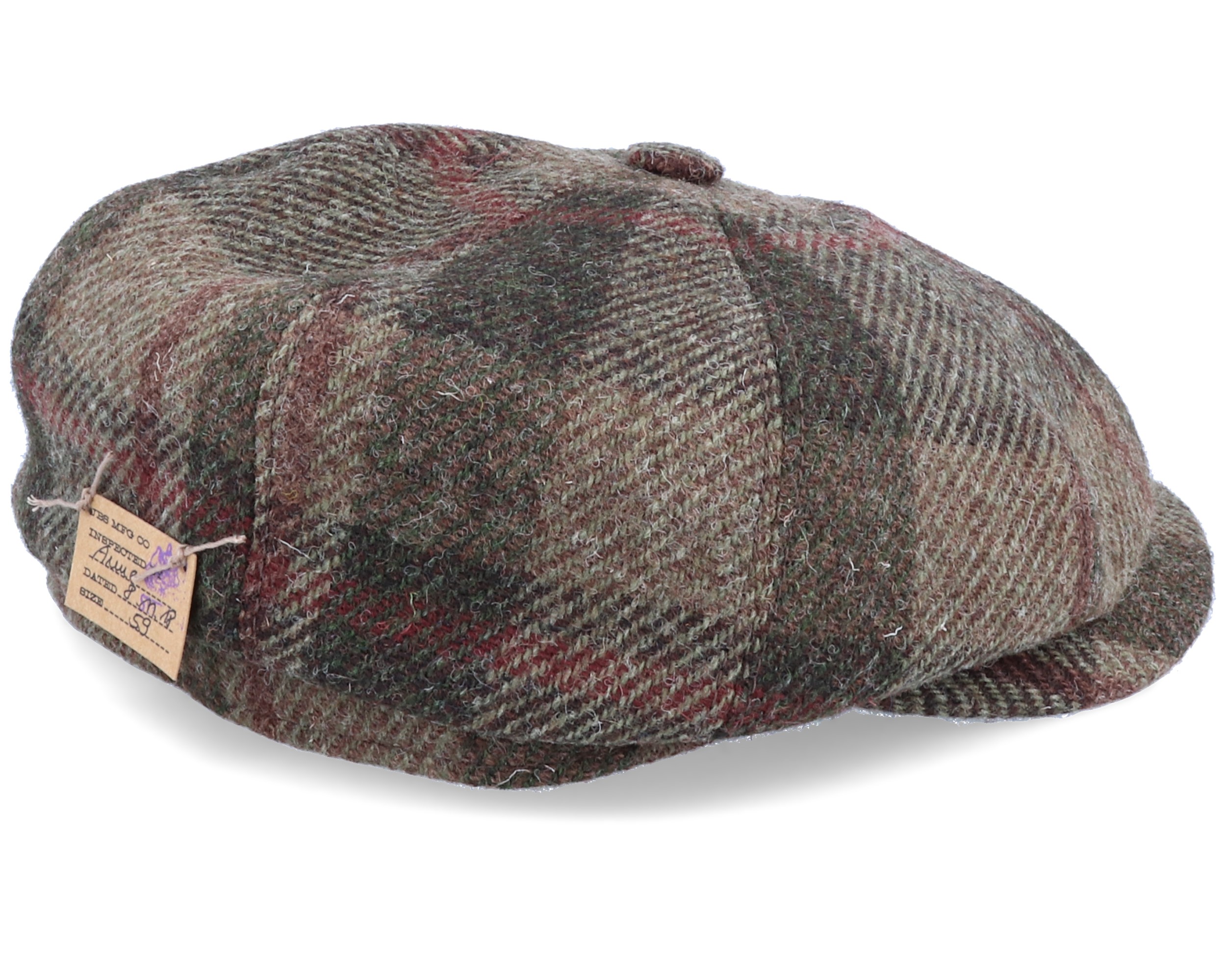 Hatteras Virgin Wool Check Brown Flat Cap - Stetson caps ...