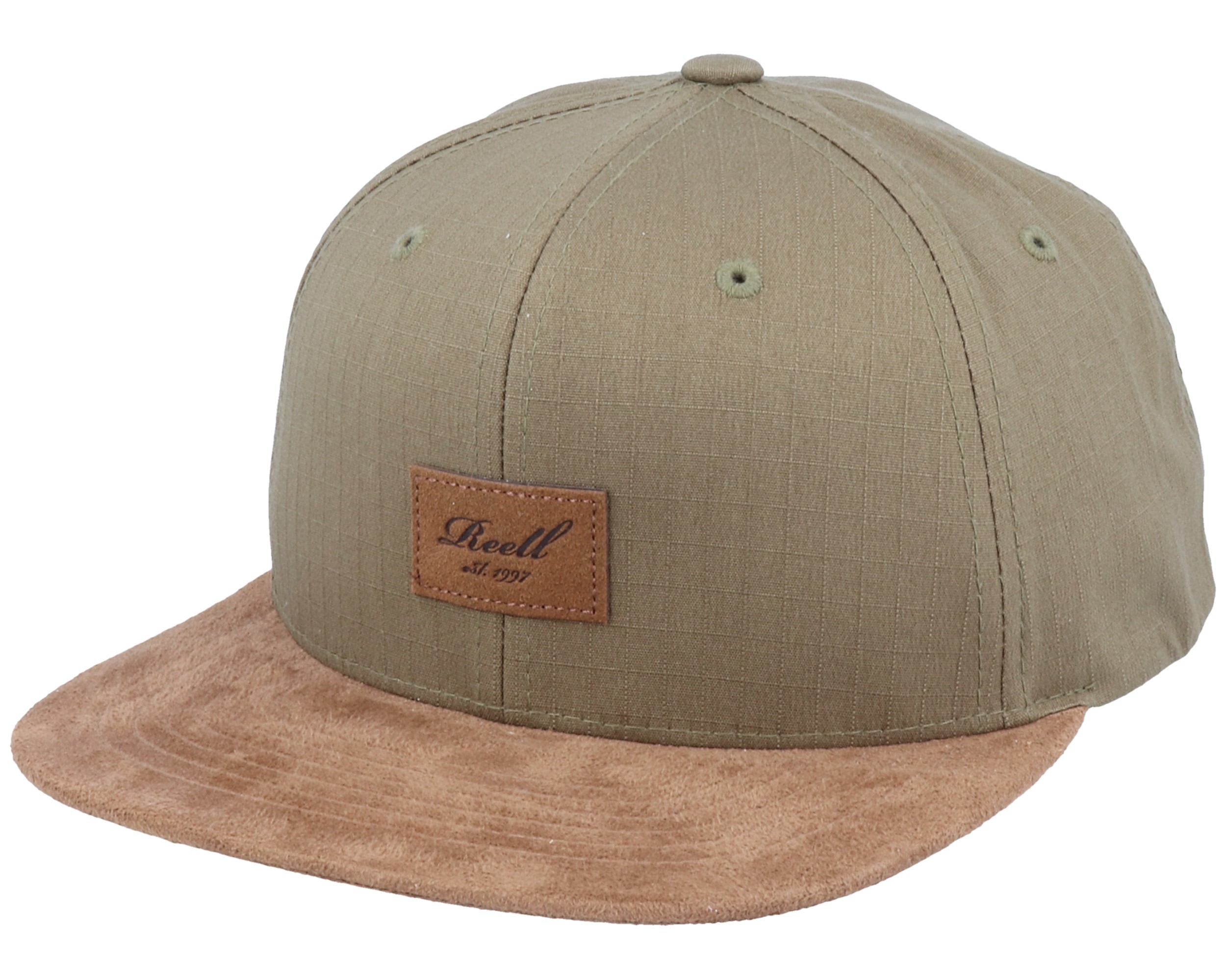 Suede Military Olive Green Snapback - Reell caps - Hatstoreworld.com