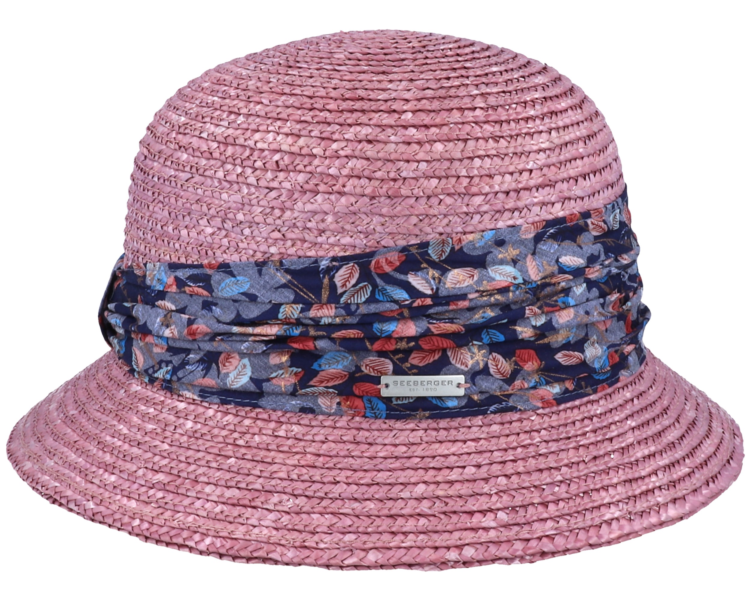 Hat In Straw Braid Rosewood/Ink Blue Straw Hat - Seeberger hats ...