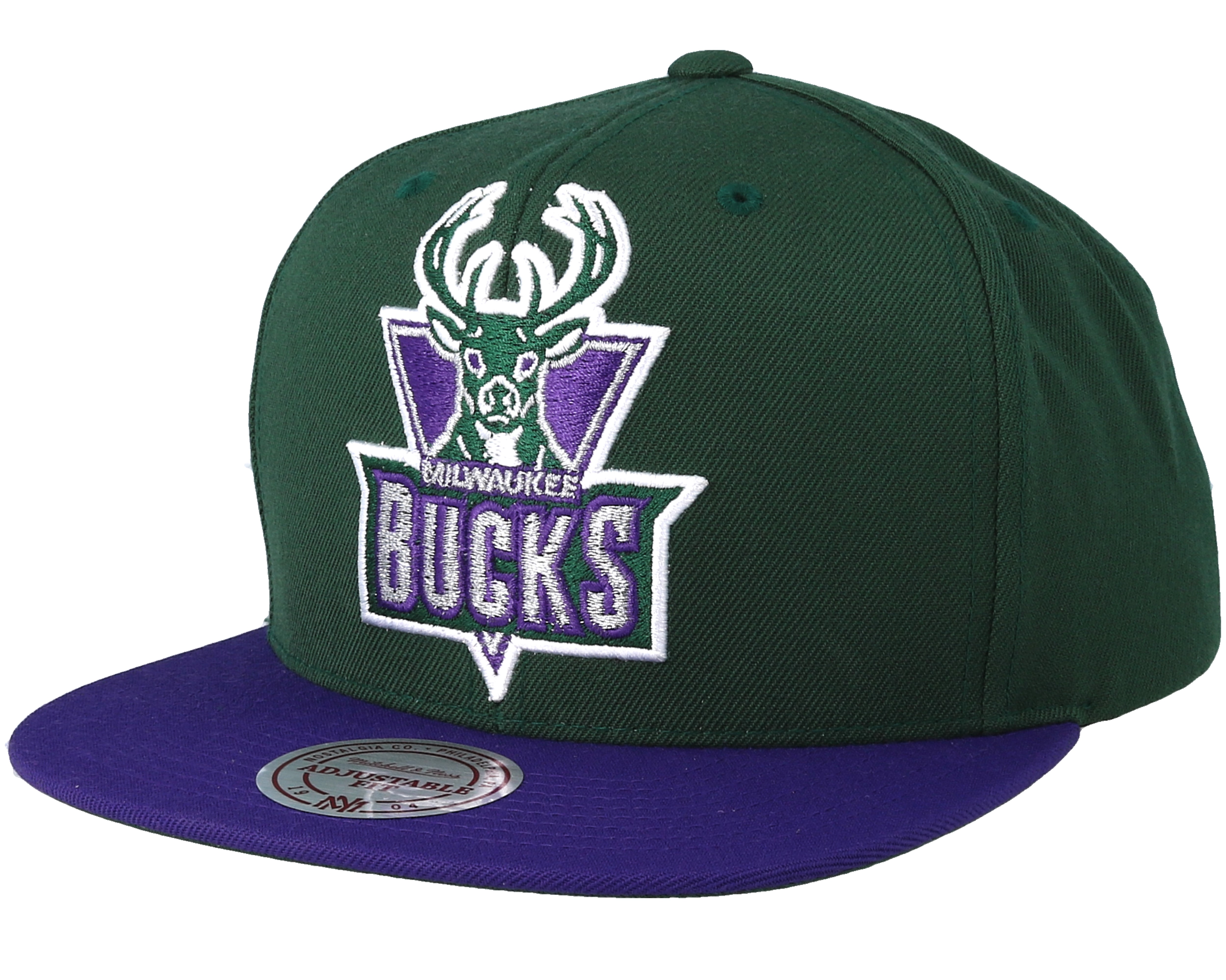 Milwaukee Bucks 2 Tone Green/Purple Snapback - Mitchell & Ness caps ...