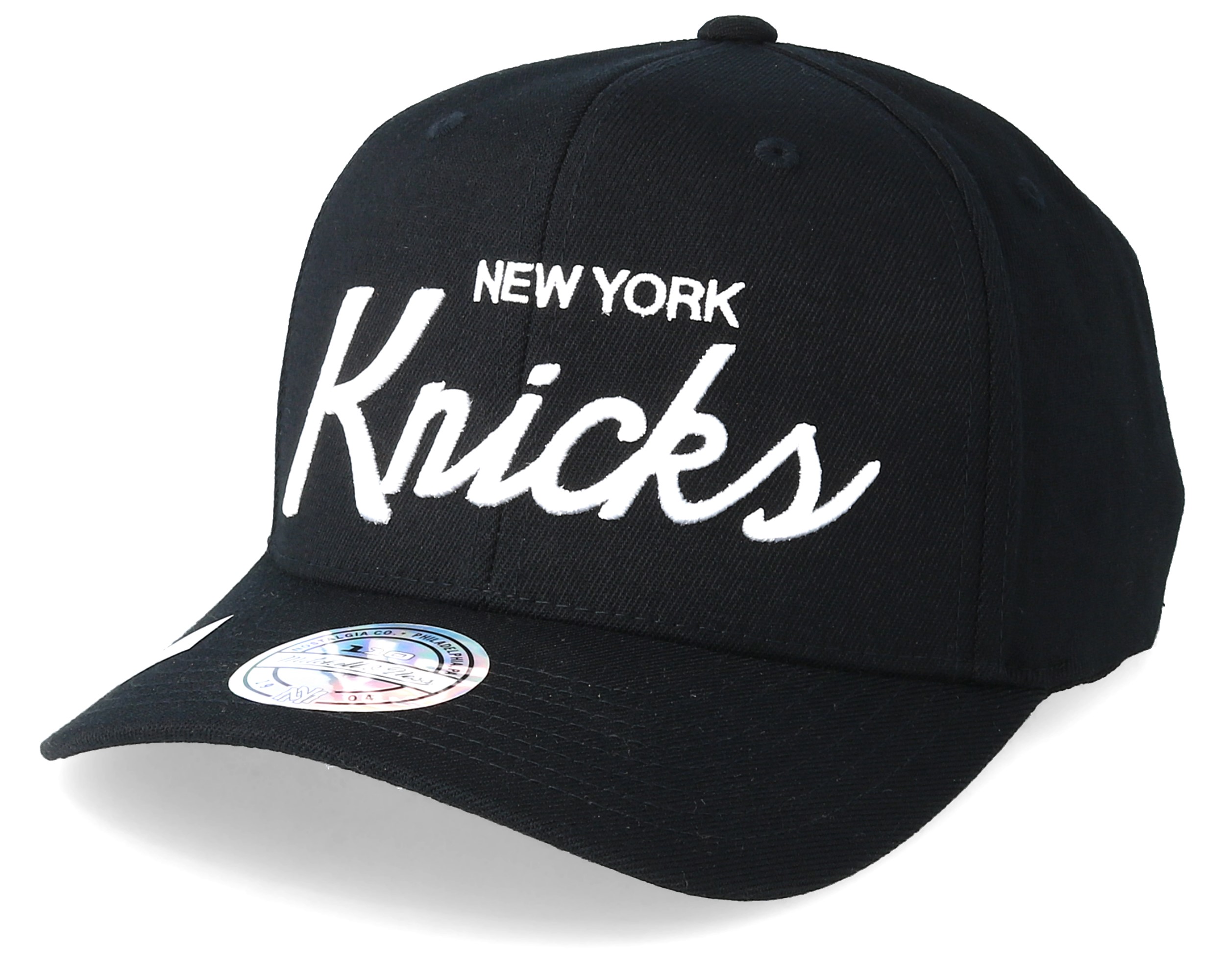 New York Knicks Classic Script 110 Black Adjustable - Mitchell & Ness ...