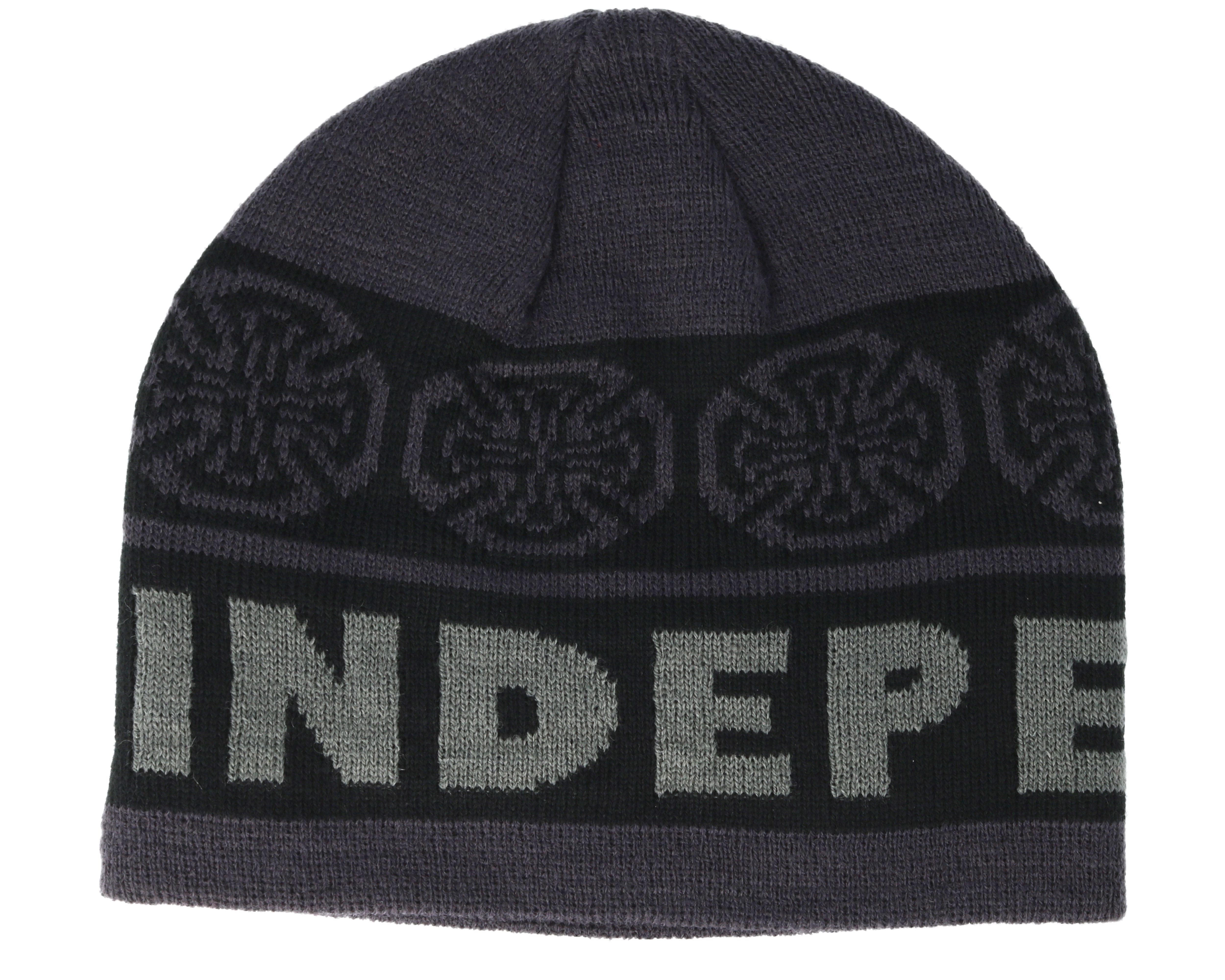 Woven Crosses Black/Grey Beanie - Independent beanies - Hatstoreworld.com