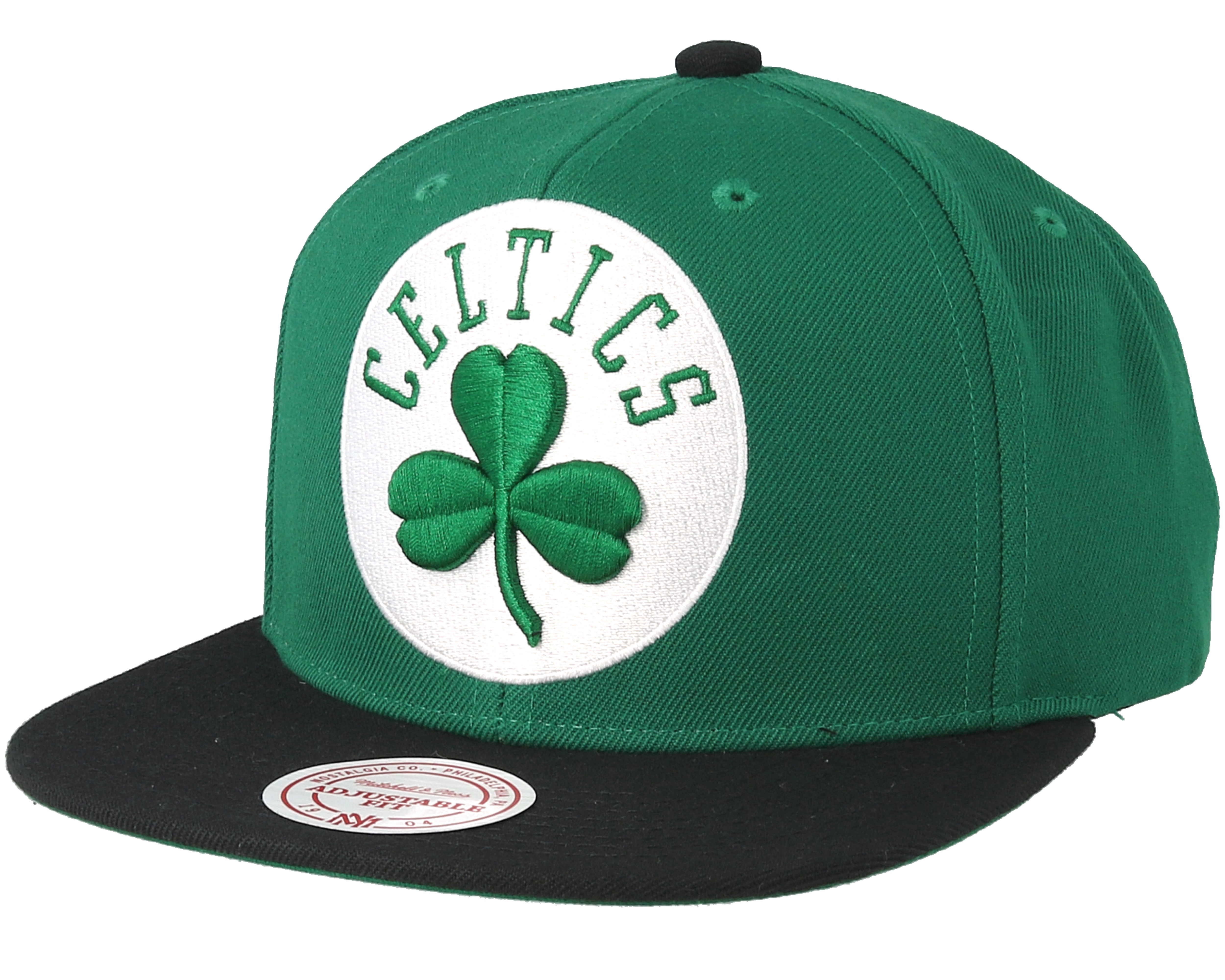 Boston Celtics XL Logo 2 Tone Green/Black Snapback - Mitchell & Ness ...