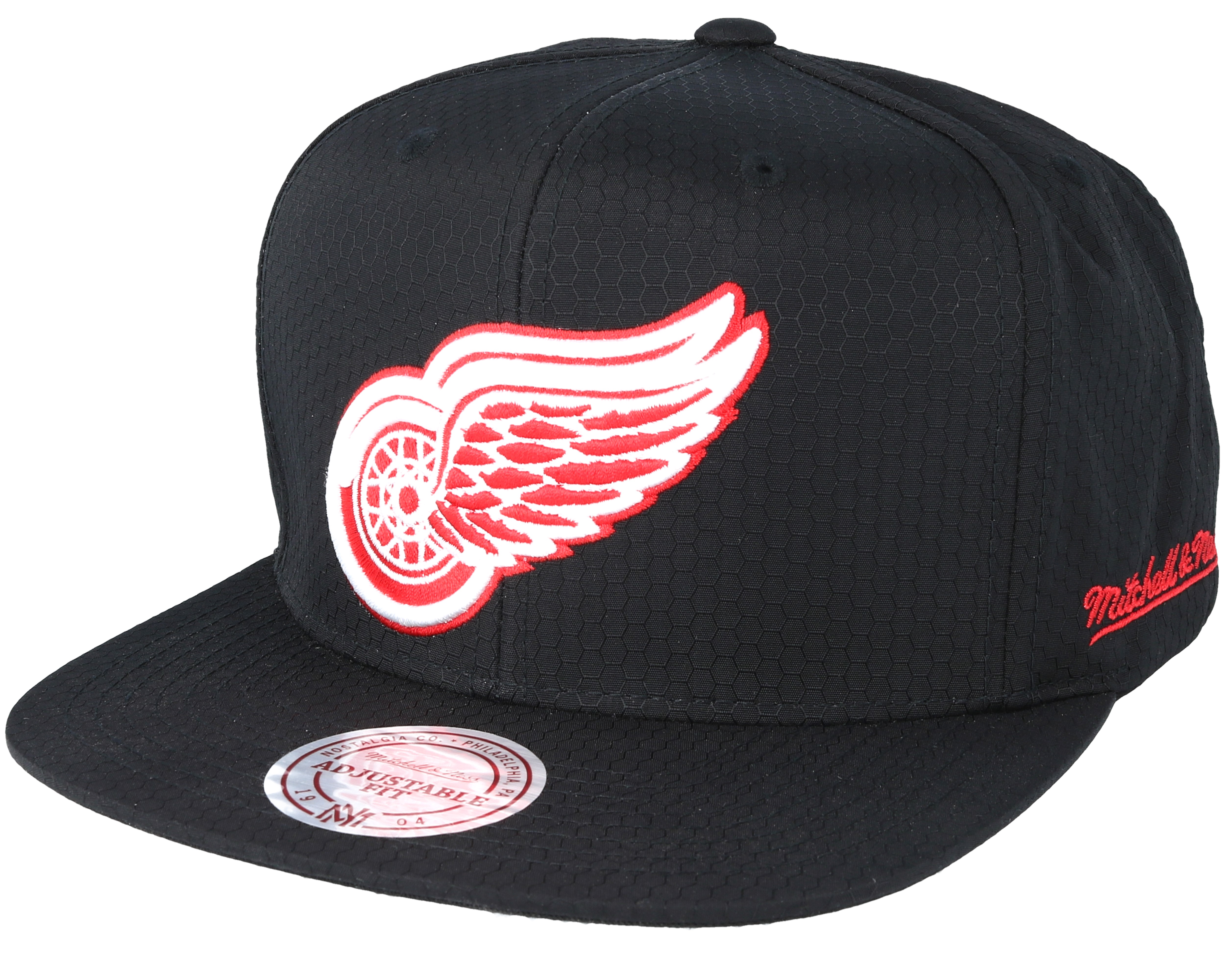 Detroit Red Wings Riptop Honeycomb Black Snapback - Mitchell & Ness ...