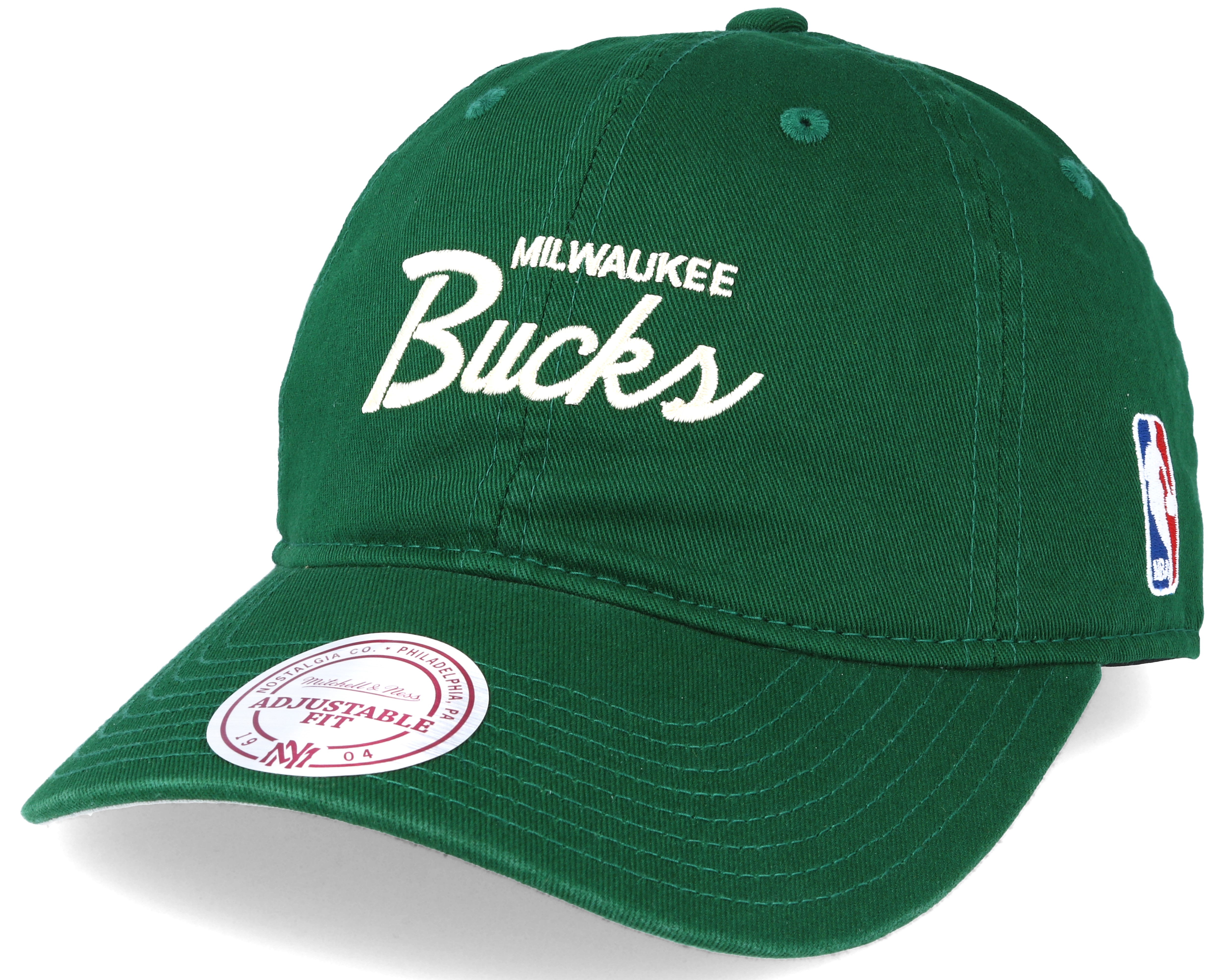 Milwaukee Bucks Special Script Dad Green Adjustable - Mitchell & Ness ...