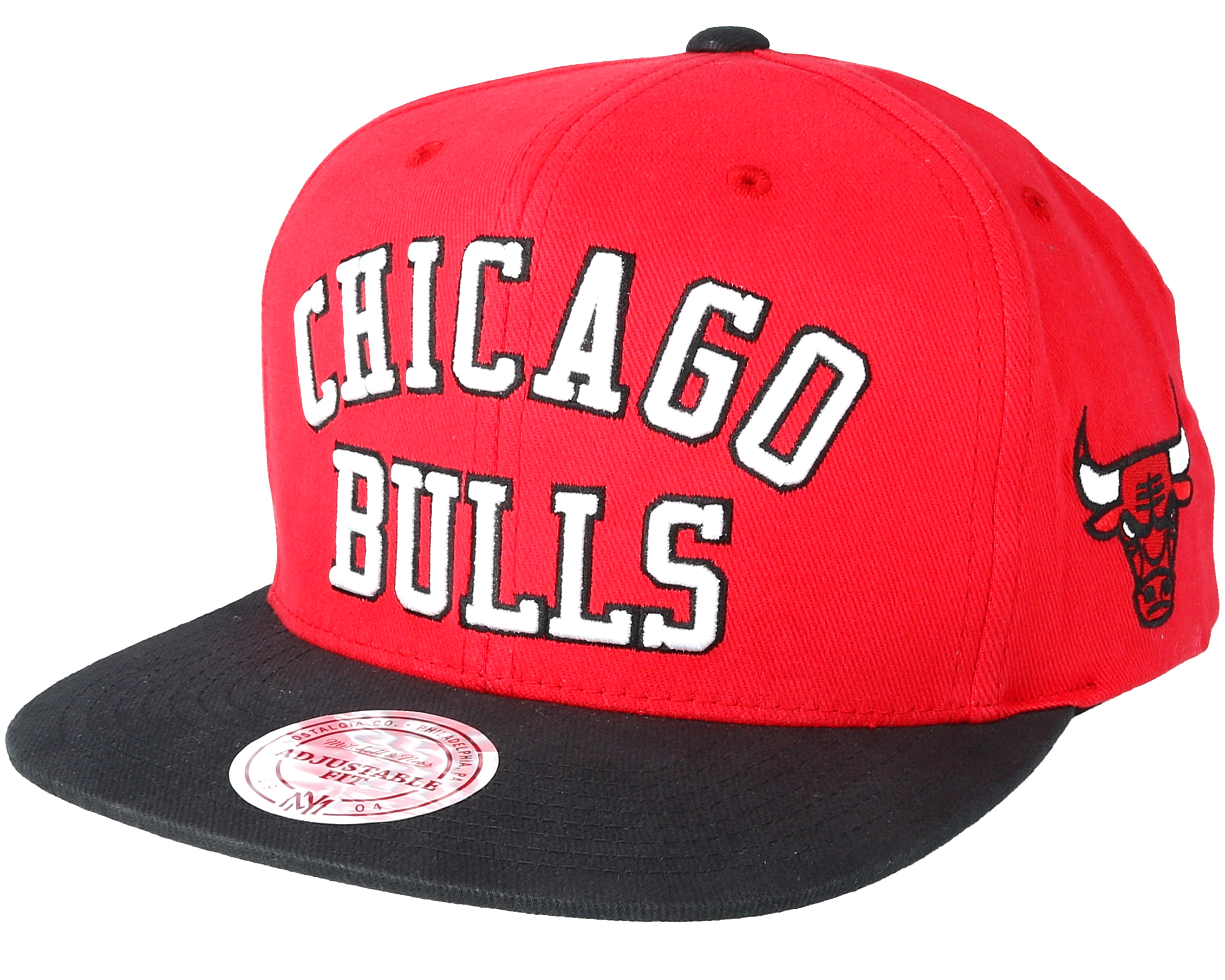 Chicago Bulls Wordmark Red Snapback - Mitchell & Ness caps ...
