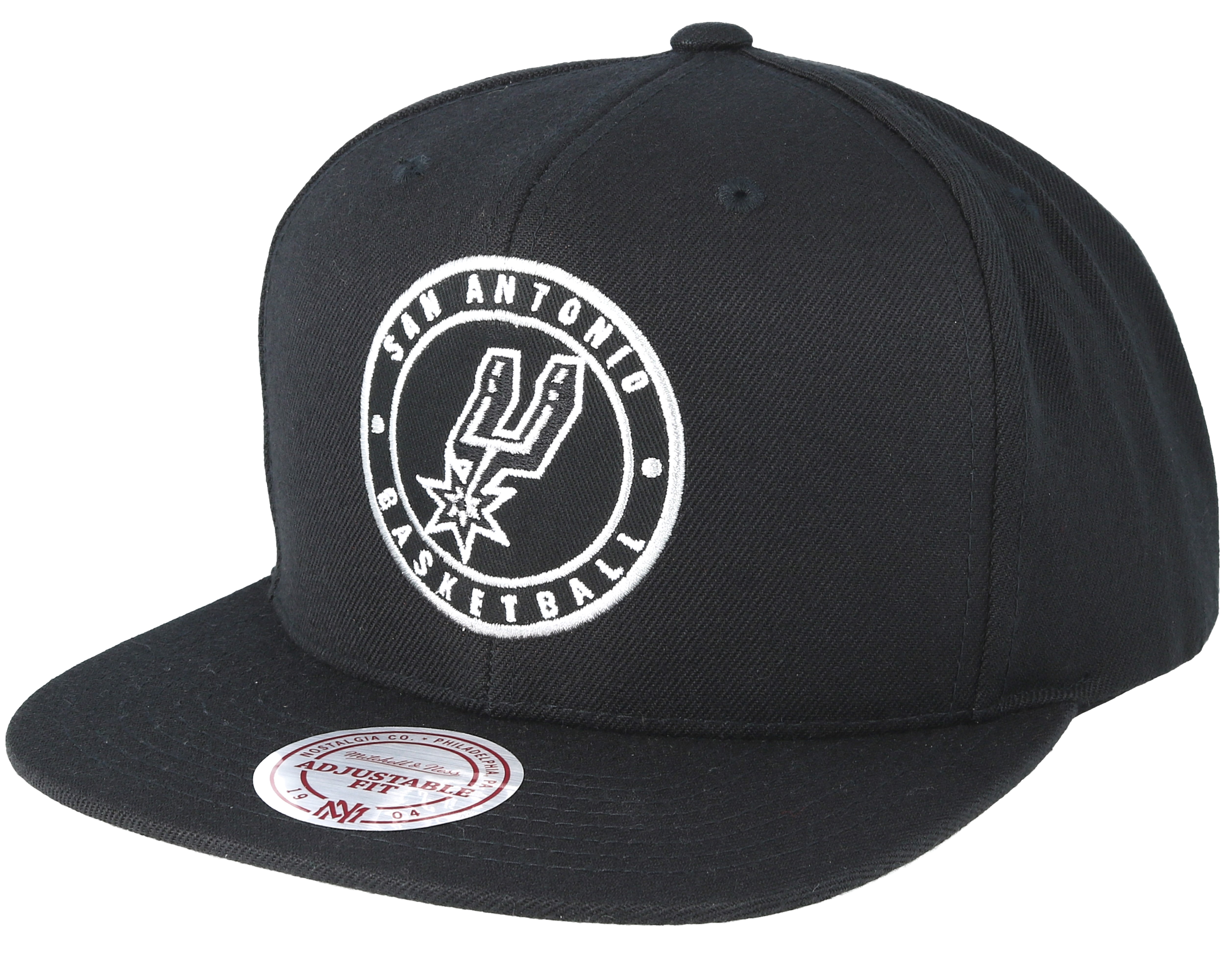 San Antonio Spurs Twill Circle Black Snapback - Mitchell & Ness caps ...
