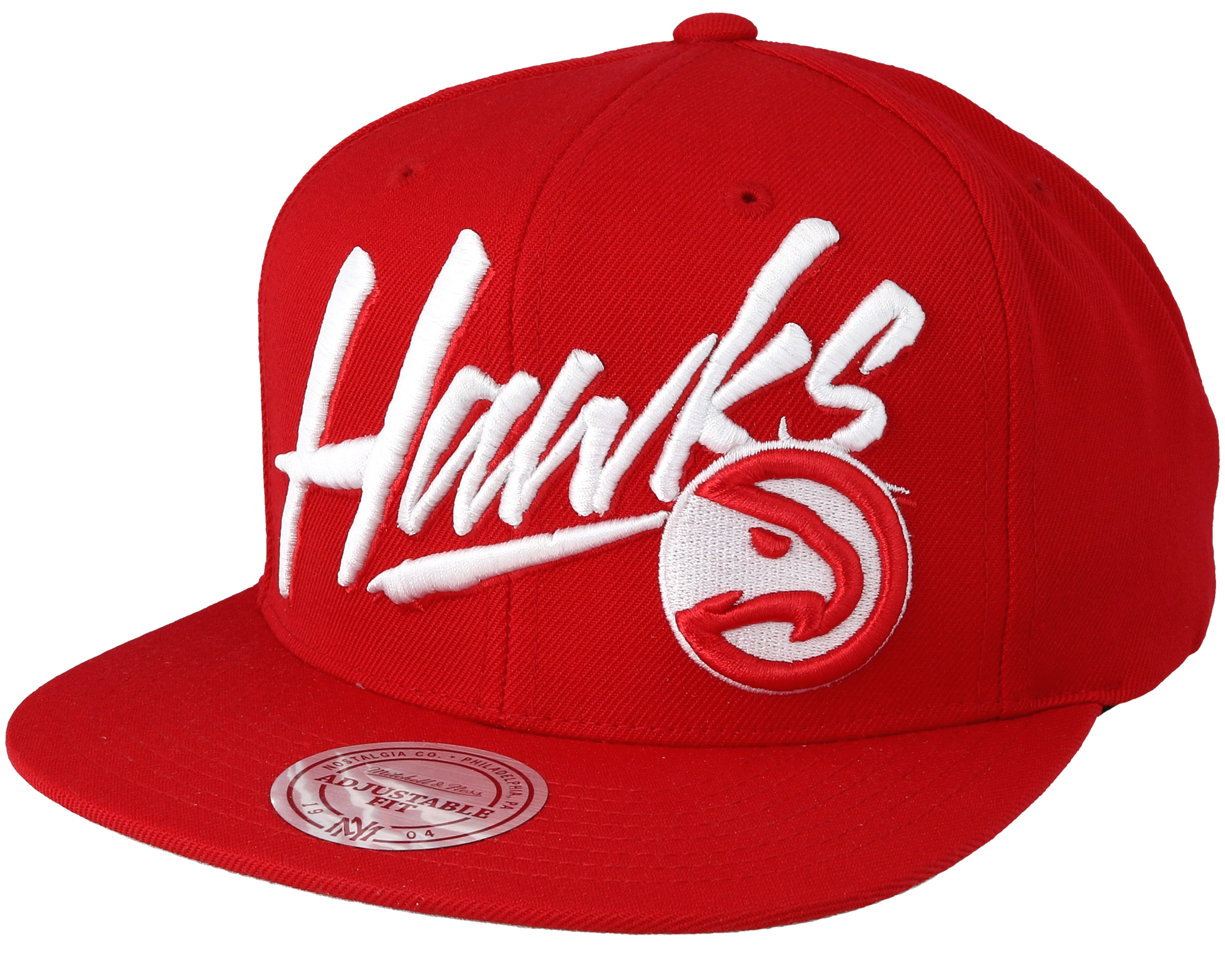 Atlanta Hawks Vice Script Solid Red Snapback - Mitchell & Ness caps ...
