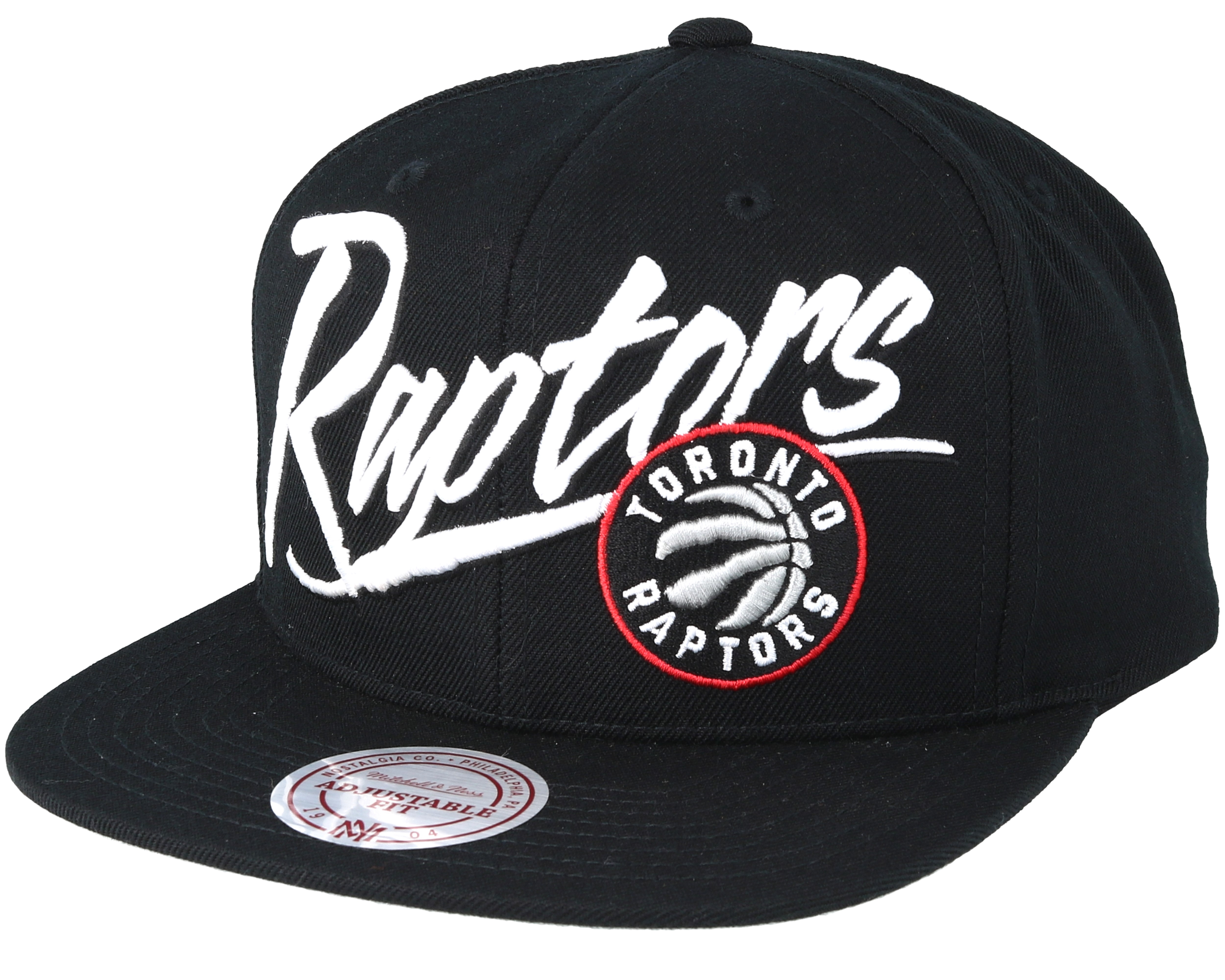 Toronto Raptors Vice Script Solid Black Snapback - Mitchell & Ness caps ...