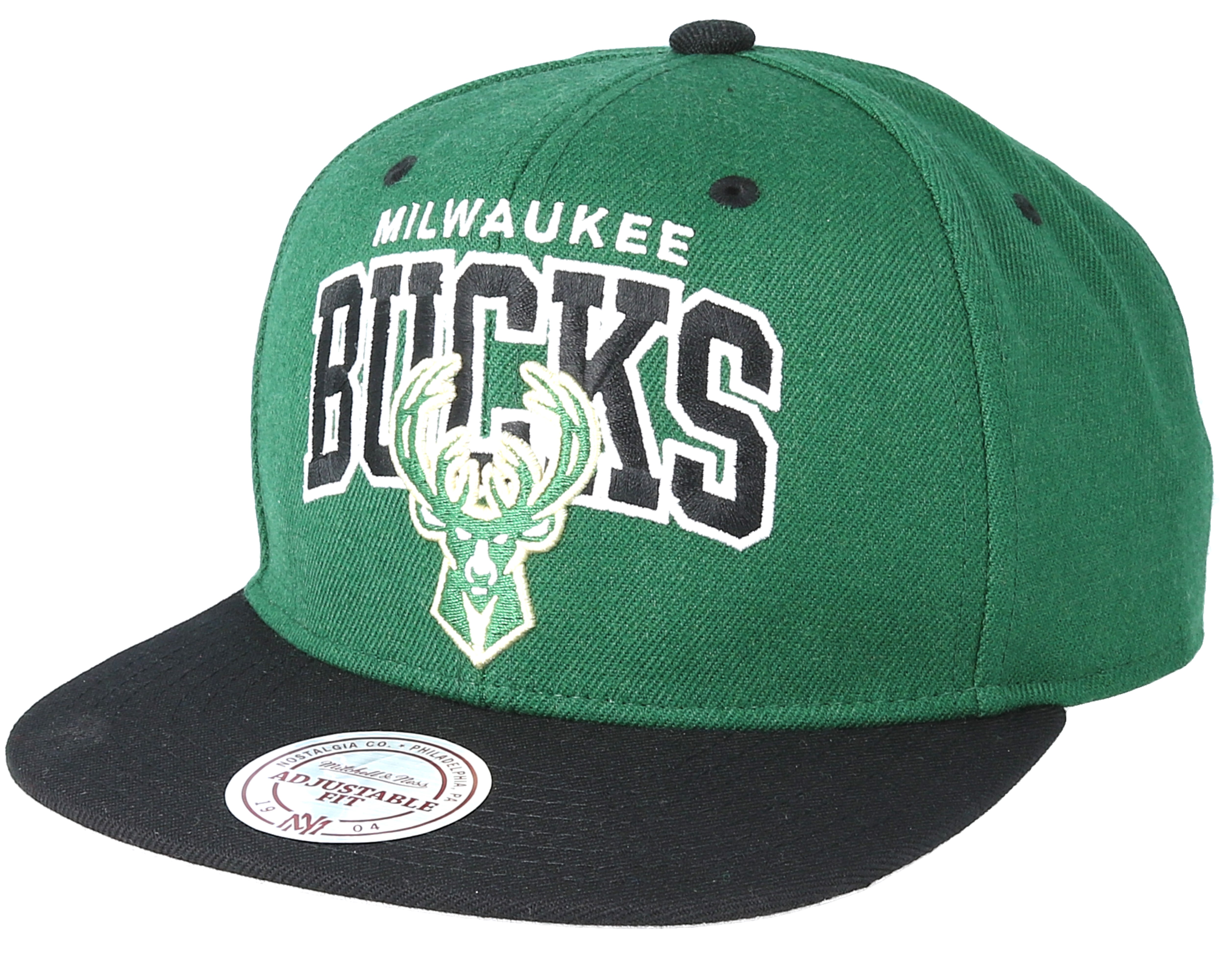 Milwaukee Bucks Team Arch Green Snapback - Mitchell & Ness caps ...