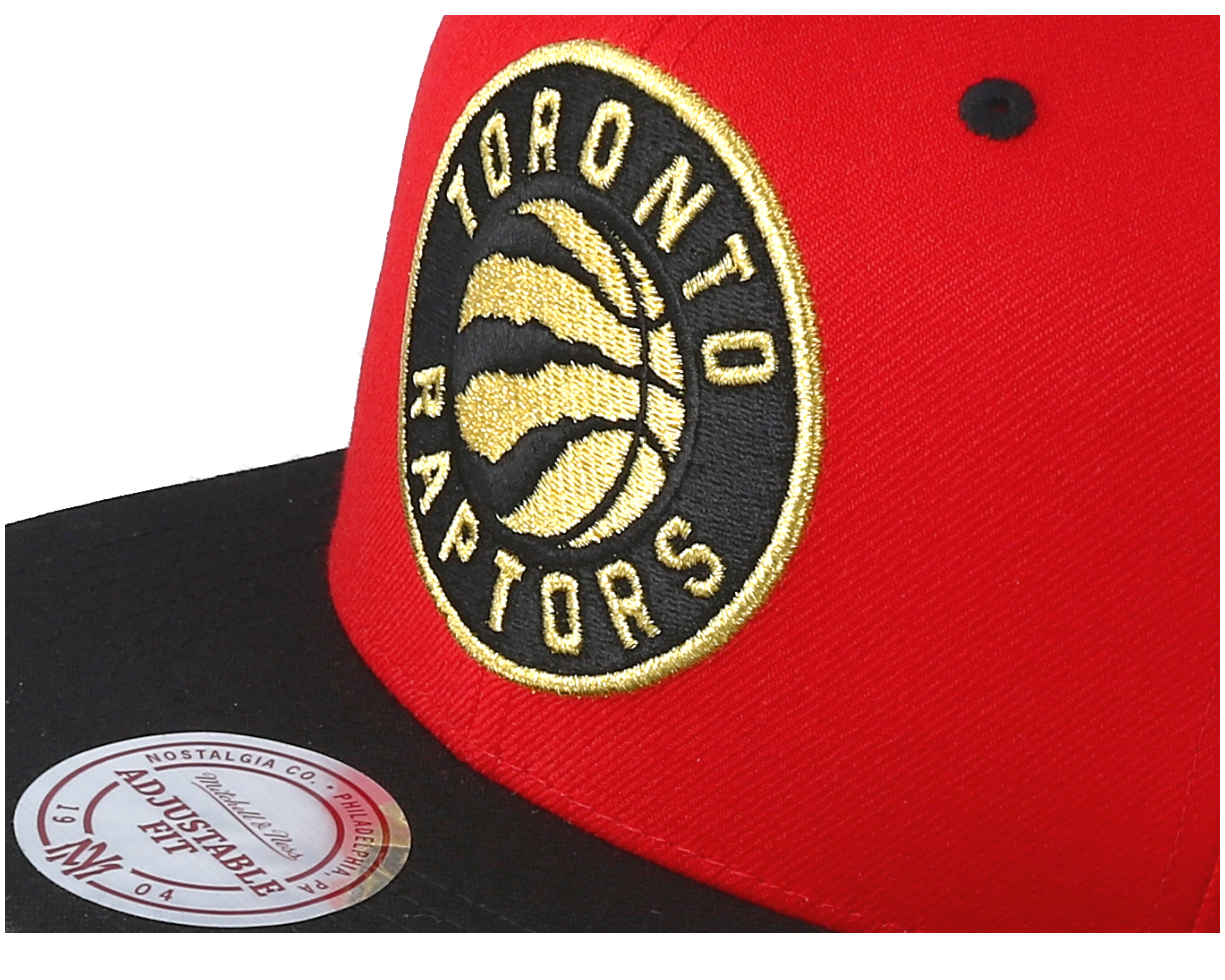 Toronto Raptors Black & Gold Metallic Red Snapback - Mitchell & Ness ...