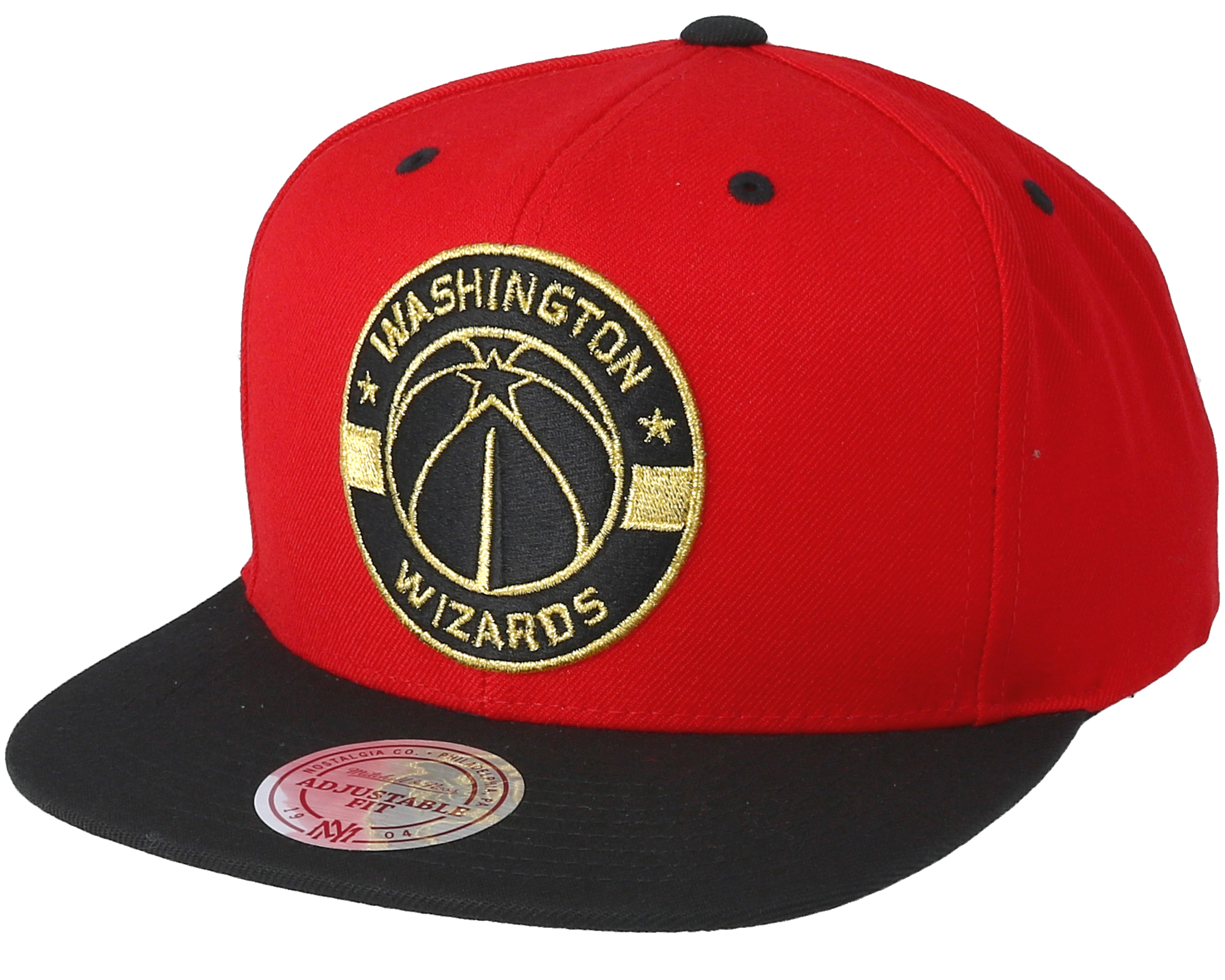 Washington Wizards Black & Gold Metallic Red Snapback - Mitchell & Ness ...
