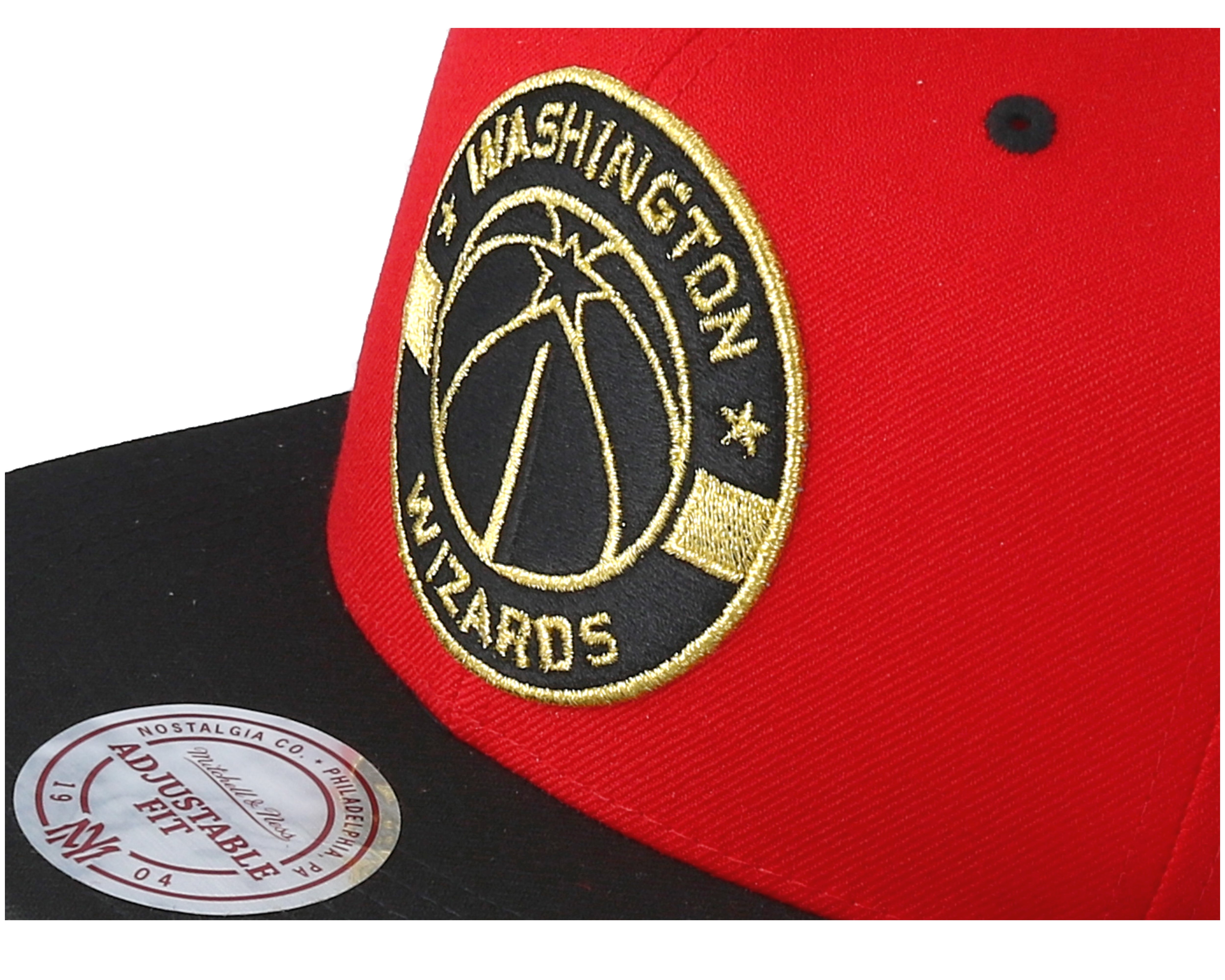 Washington Wizards Black & Gold Metallic Red Snapback - Mitchell & Ness ...