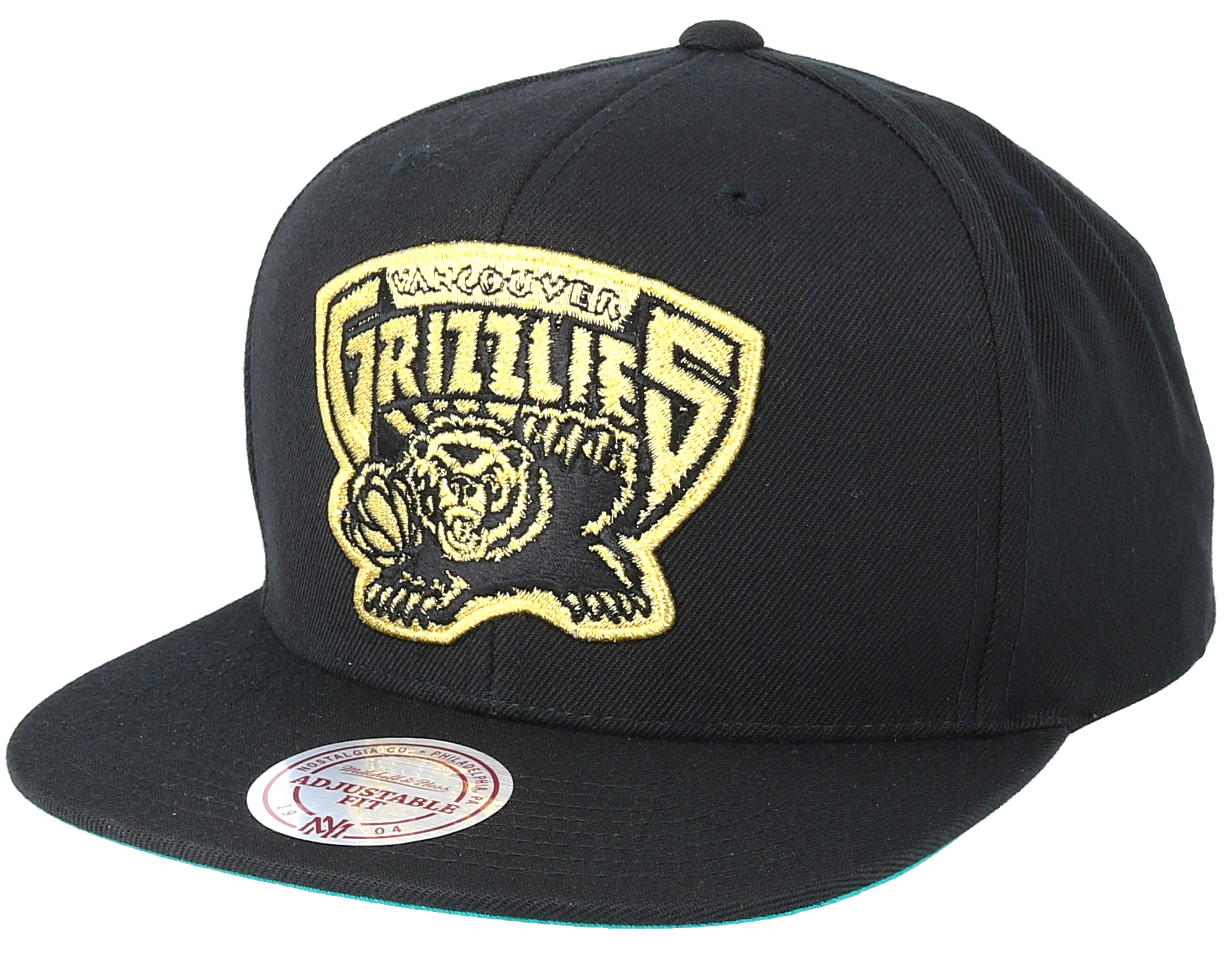 Vancouver Grizzlies Black & Gold Metallic Black Snapback - Mitchell ...