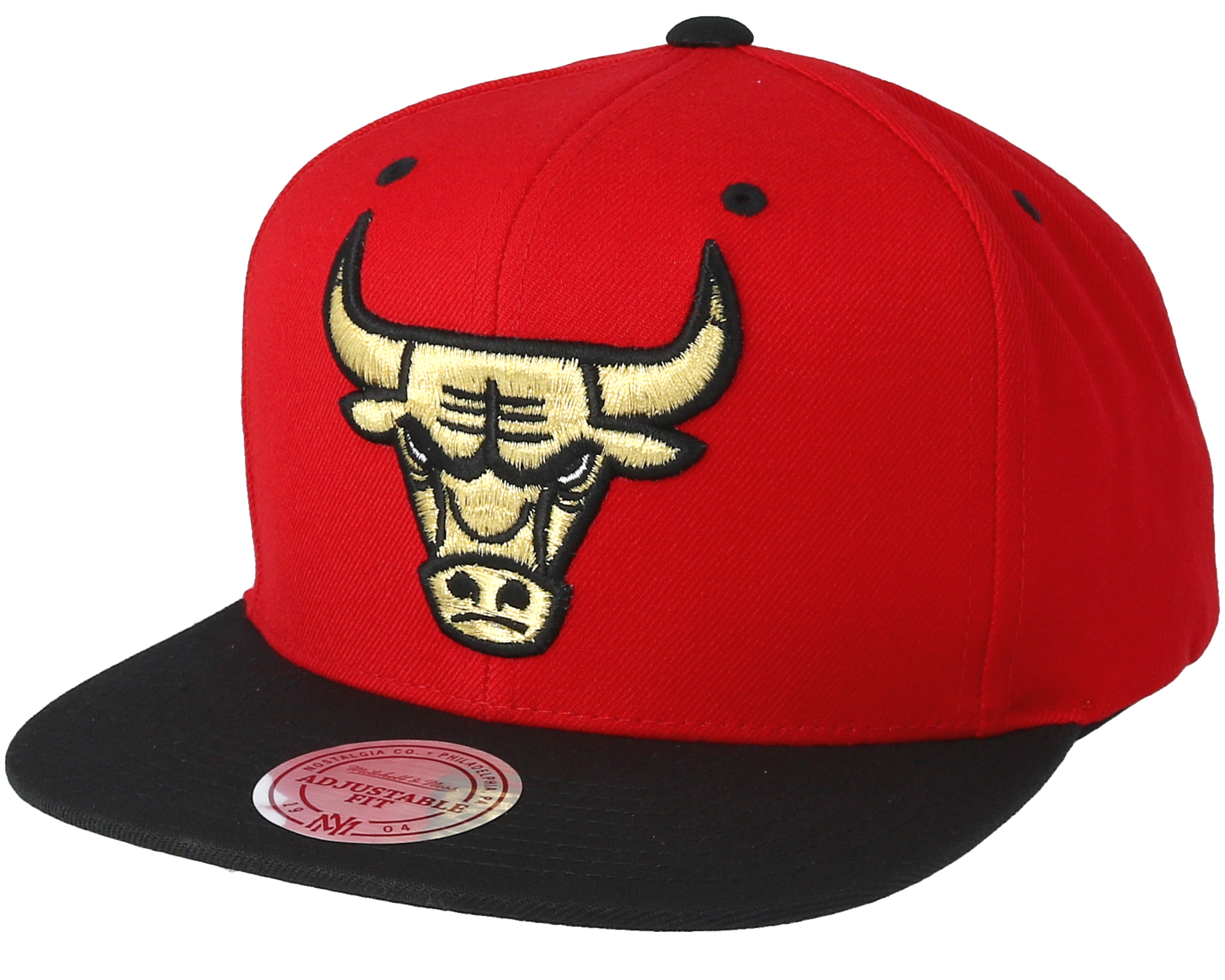 Chicago Bulls Black & Gold Metallic Red Snapback - Mitchell & Ness caps ...