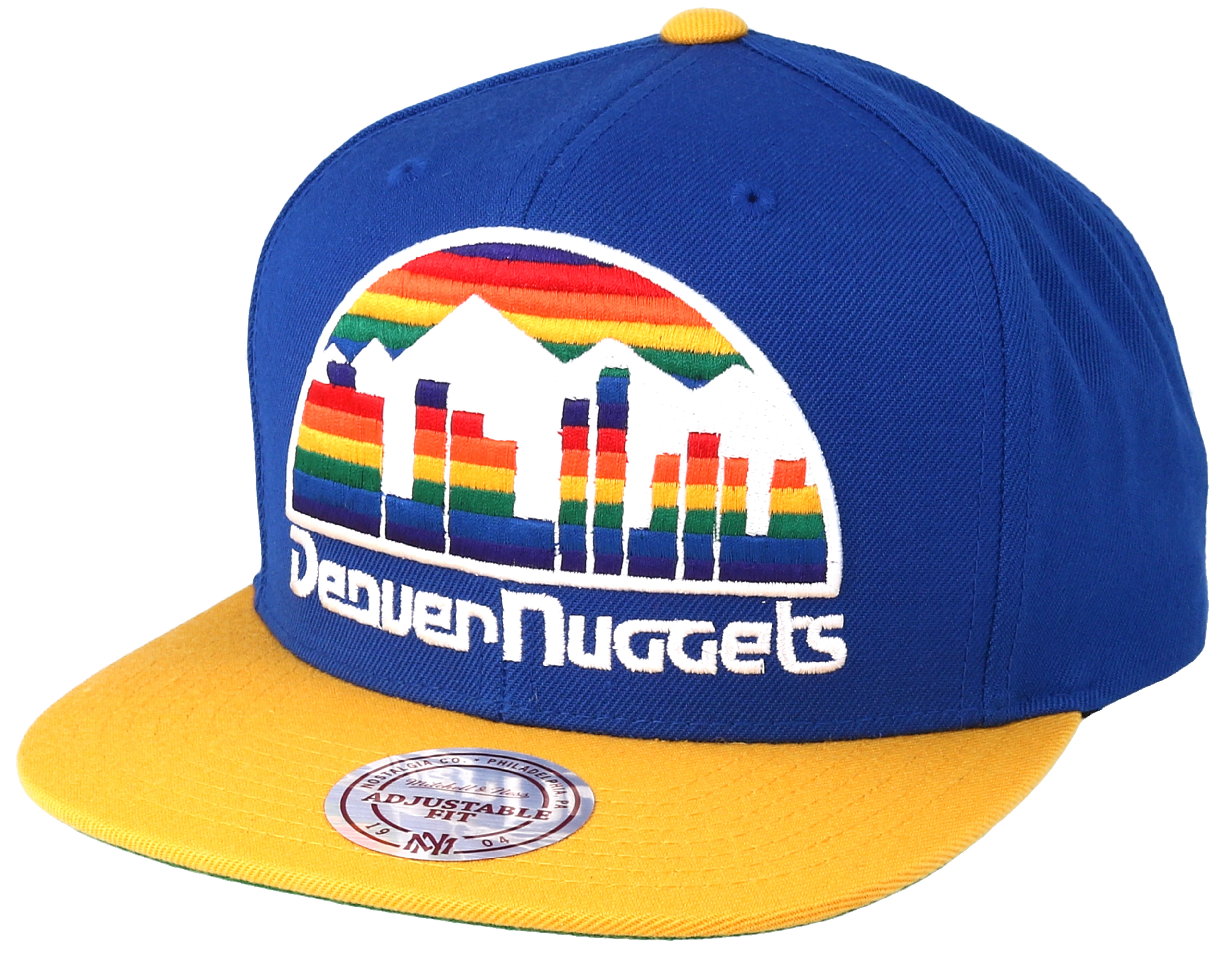 Denver Nuggets XL Logo 2 Tone Yellow/Blue Snapback - Mitchell & Ness ...