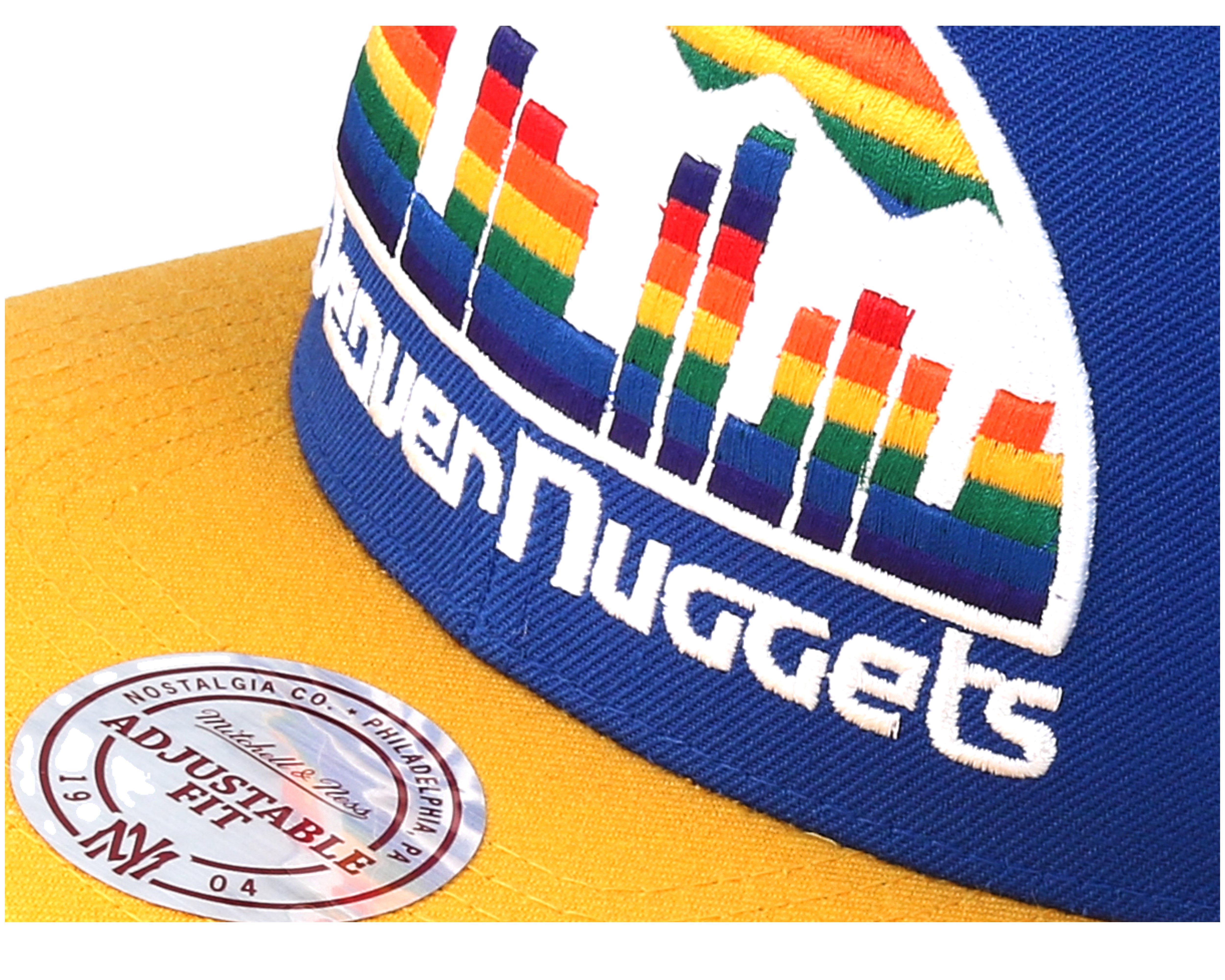 Denver Nuggets XL Logo 2 Tone Yellow/Blue Snapback - Mitchell & Ness ...