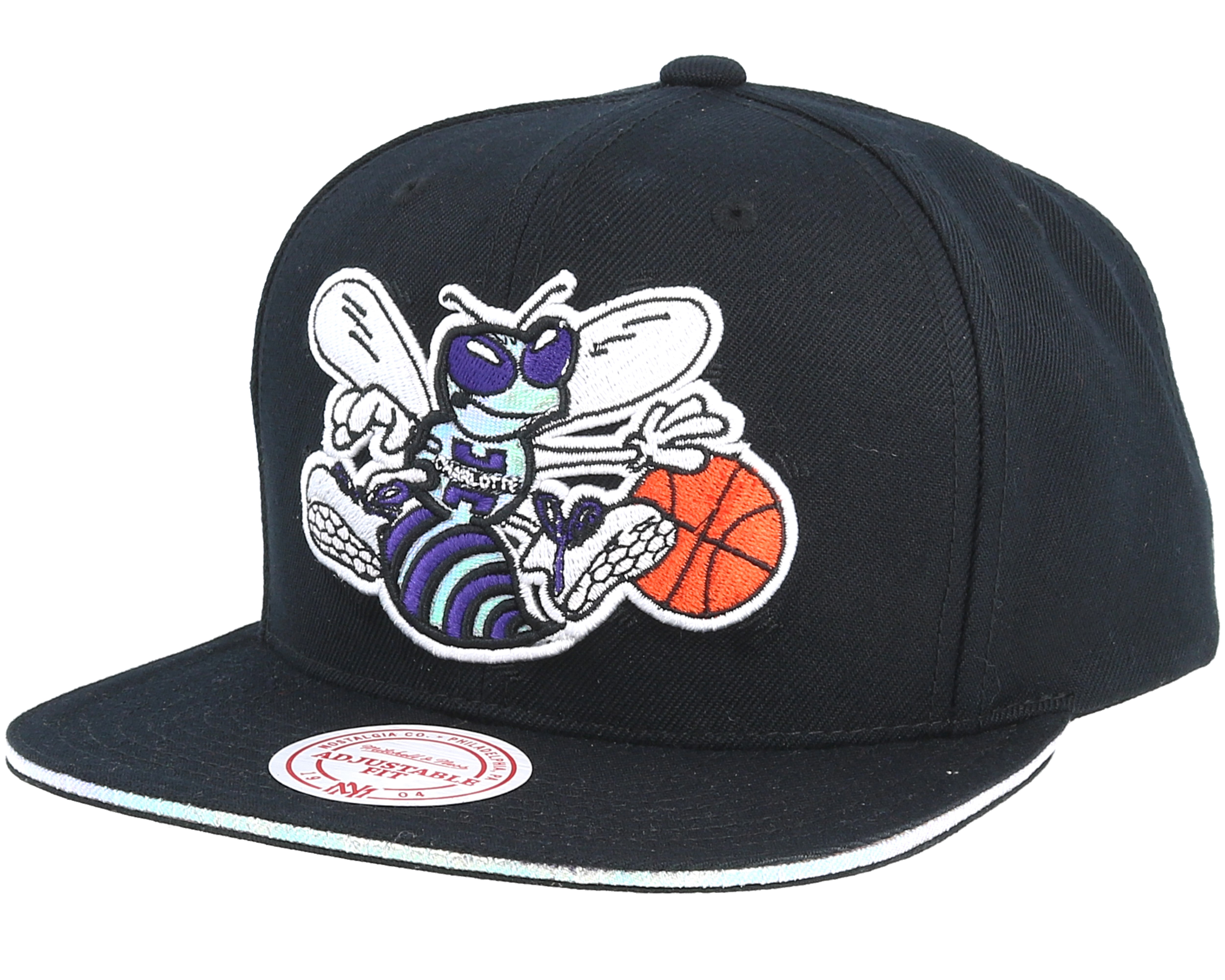 Charlotte Hornets Dark Hologram II Hwc Black Snapback - Mitchell & Ness ...
