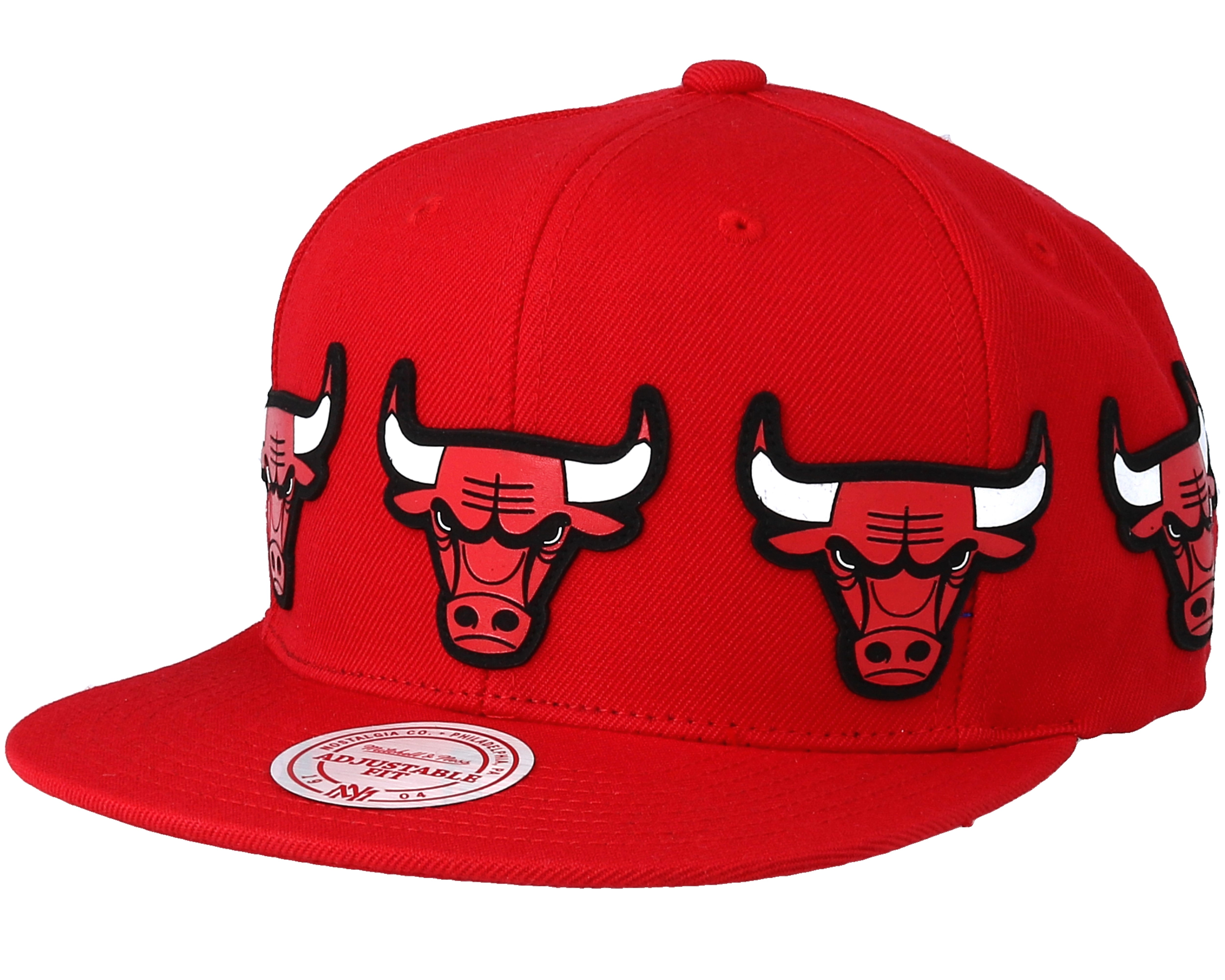 Chicago Bulls Multi Logo Red Snapback - Mitchell & Ness caps ...