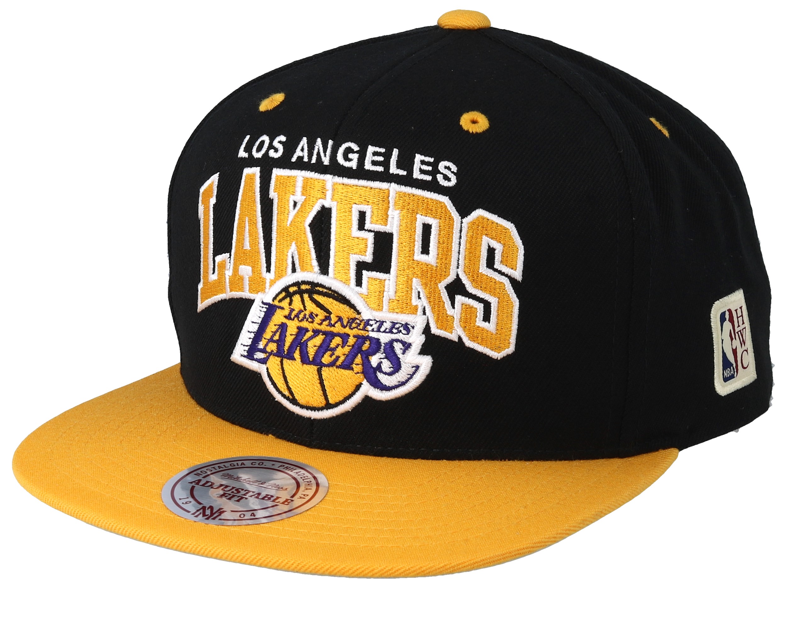 LA Lakers Team Arch Black/Yellow Snapback - Mitchell & Ness caps ...