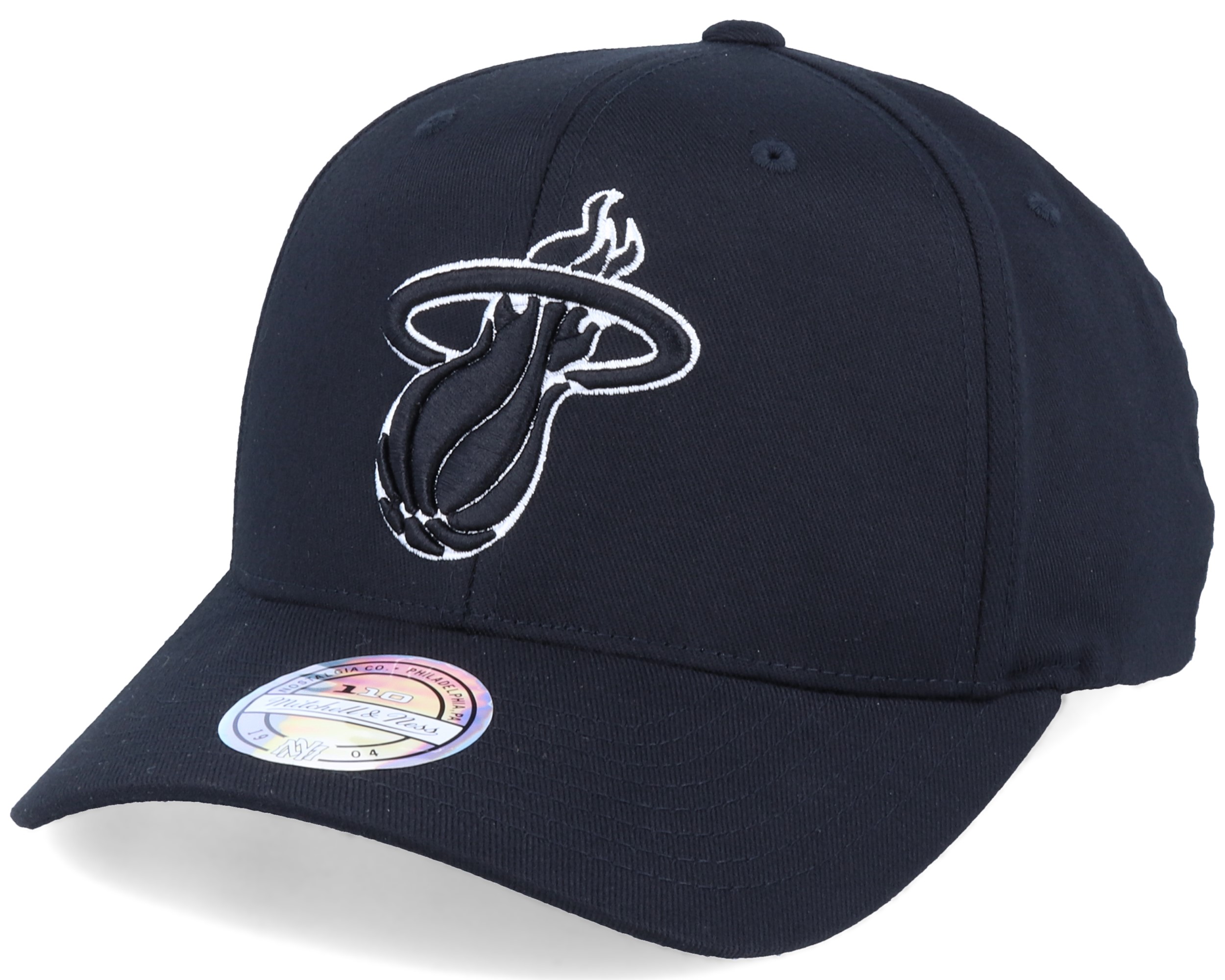 Miami Heat Black & White Logo 110 Adjustable - Mitchell & Ness caps ...