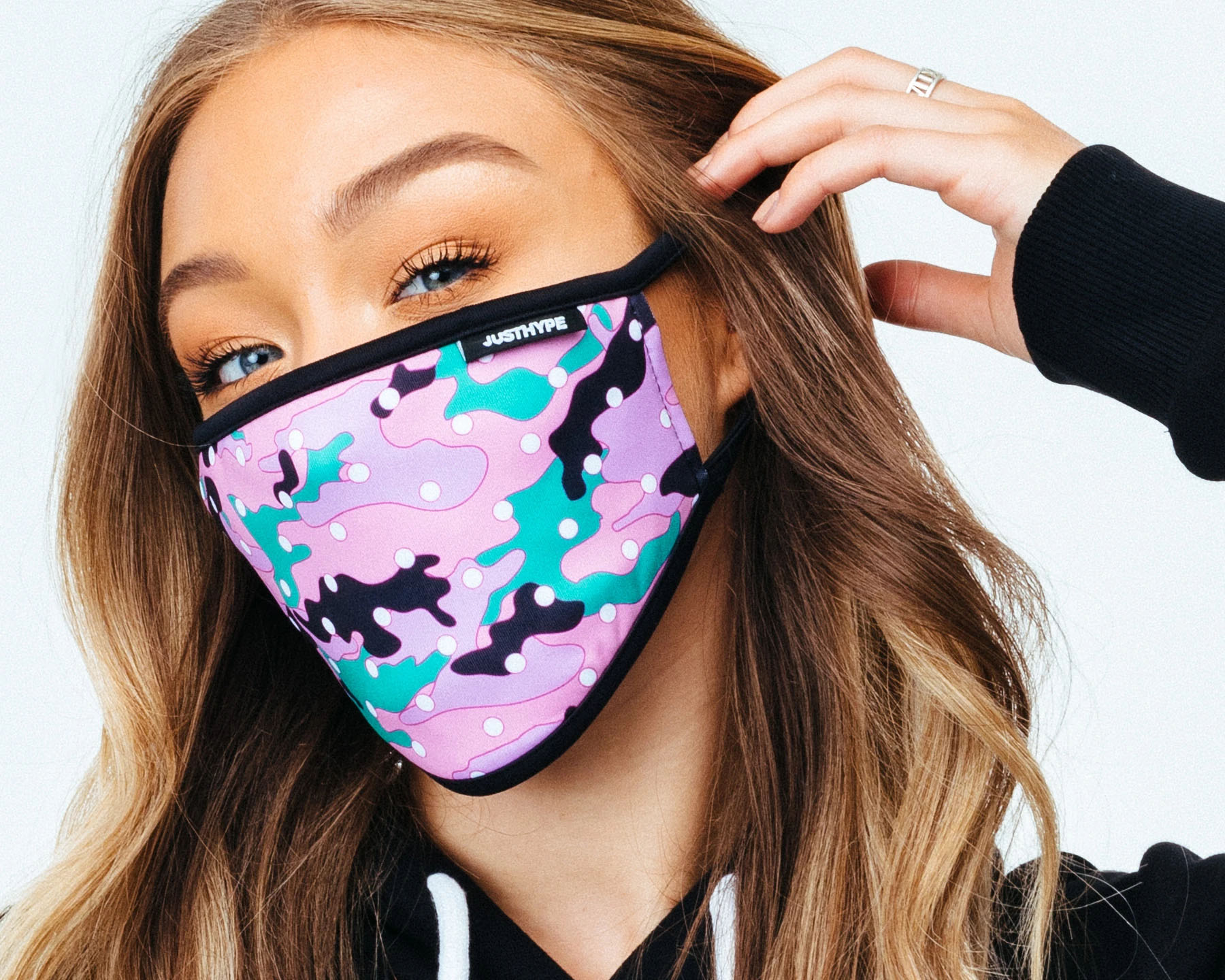 Dotty Pink Camo Face Mask - Hype facemask - Hatstoreworld.com