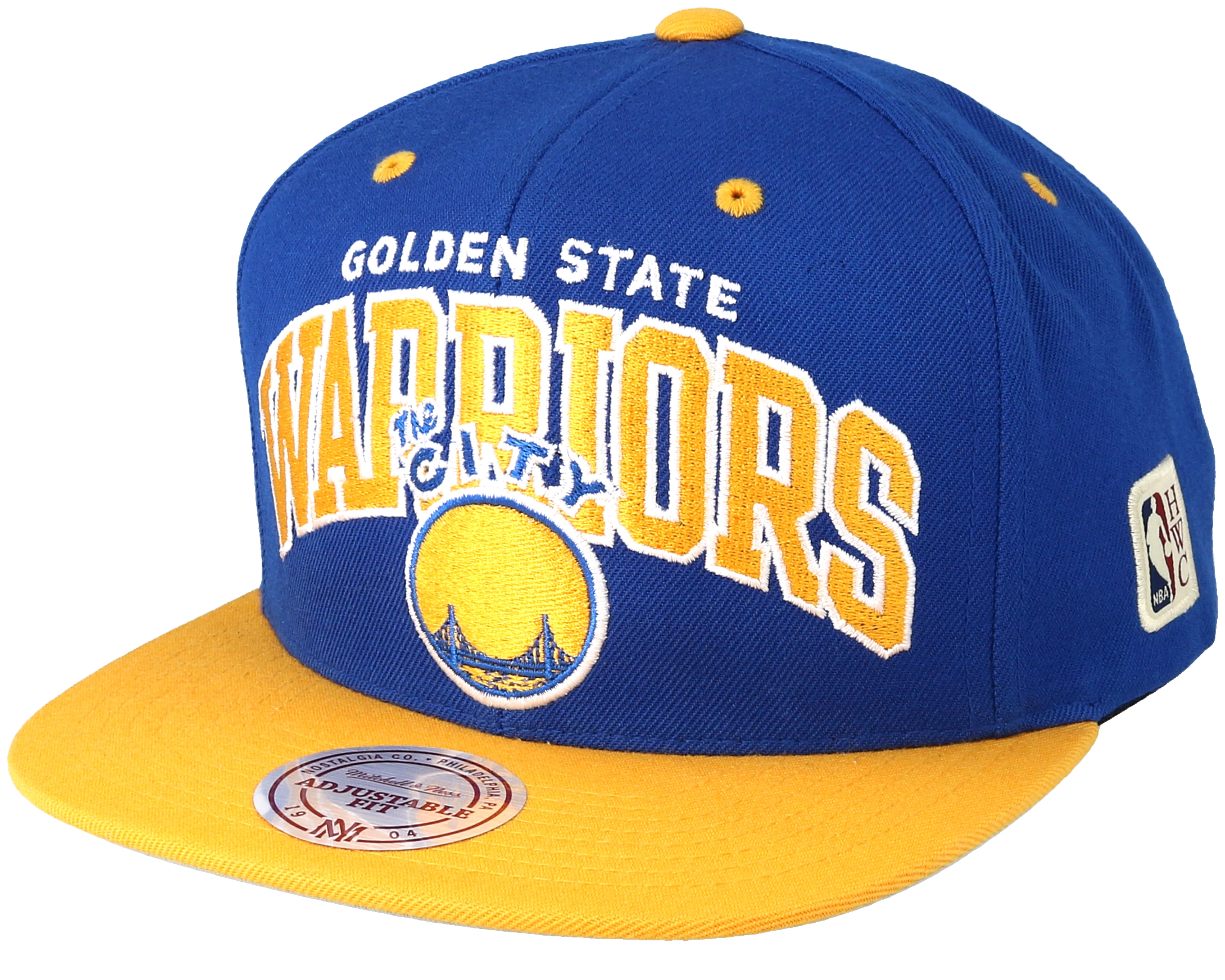 Golden State Warriors Team Arch Blue/Yellow Snapback - Mitchell & Ness ...