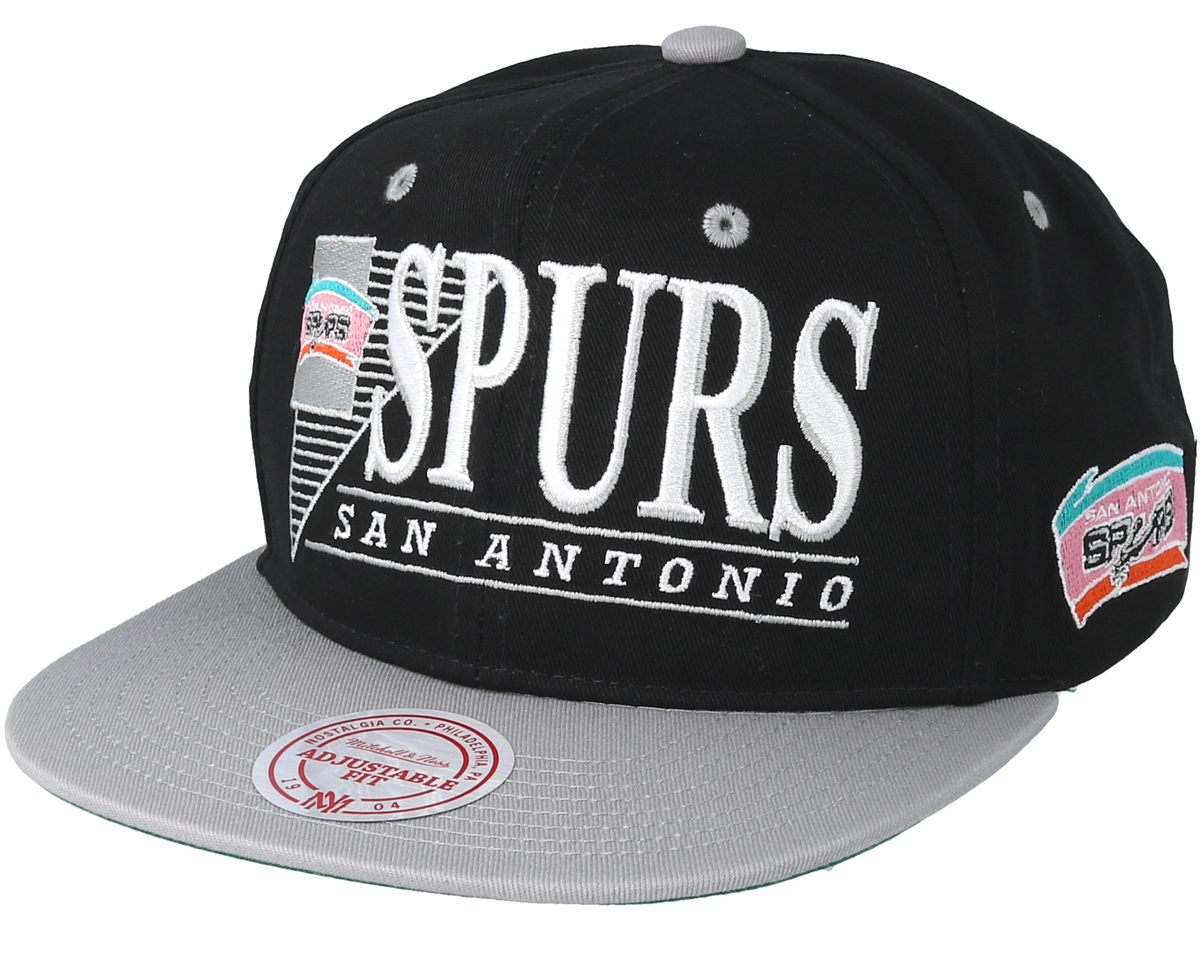 San Antonio Spurs Horizon Black/Grey Snapback - Mitchell & Ness caps ...