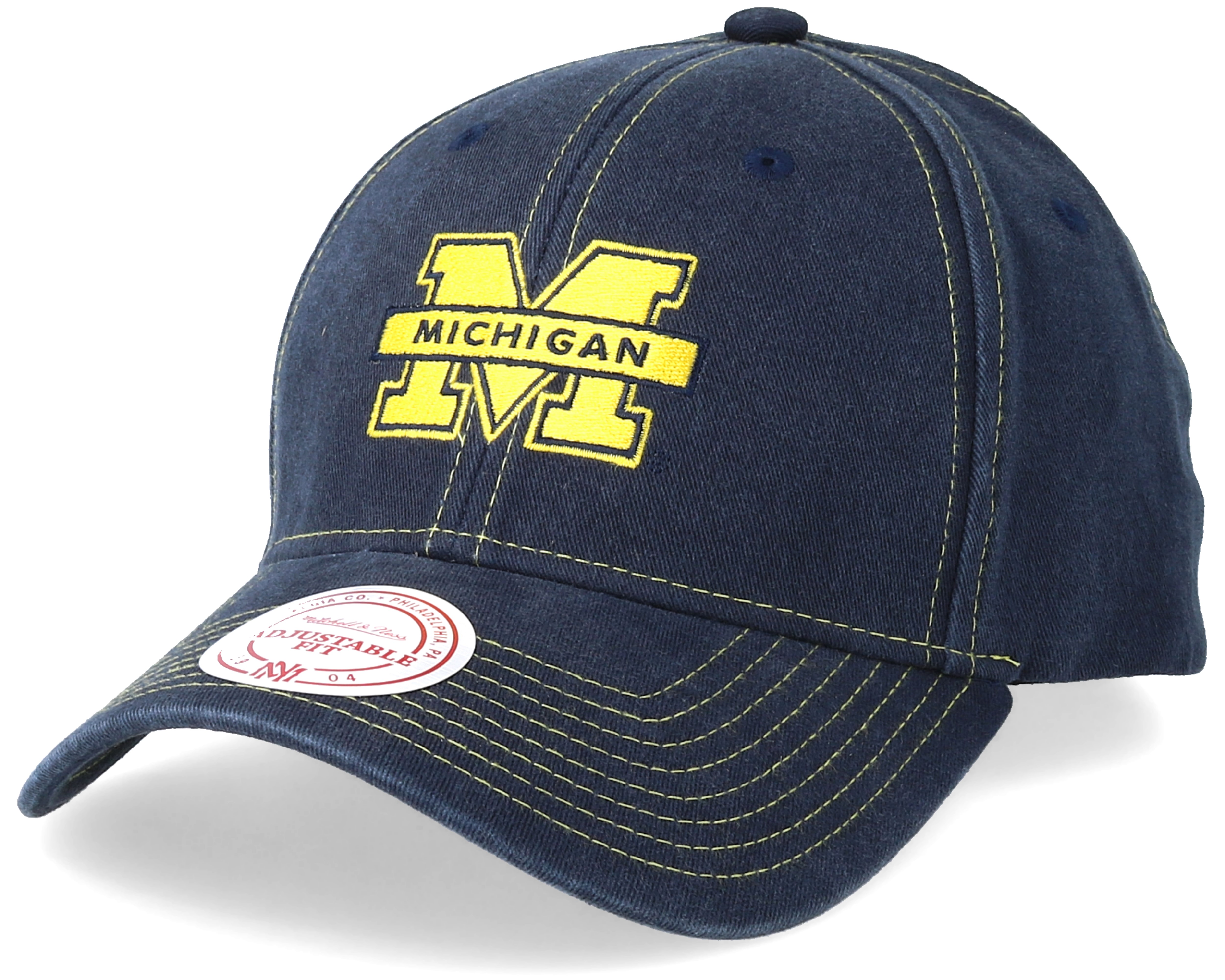 Michigan Wolverines Contrast Cotton Navy/Yellow Adjustable - Mitchell ...