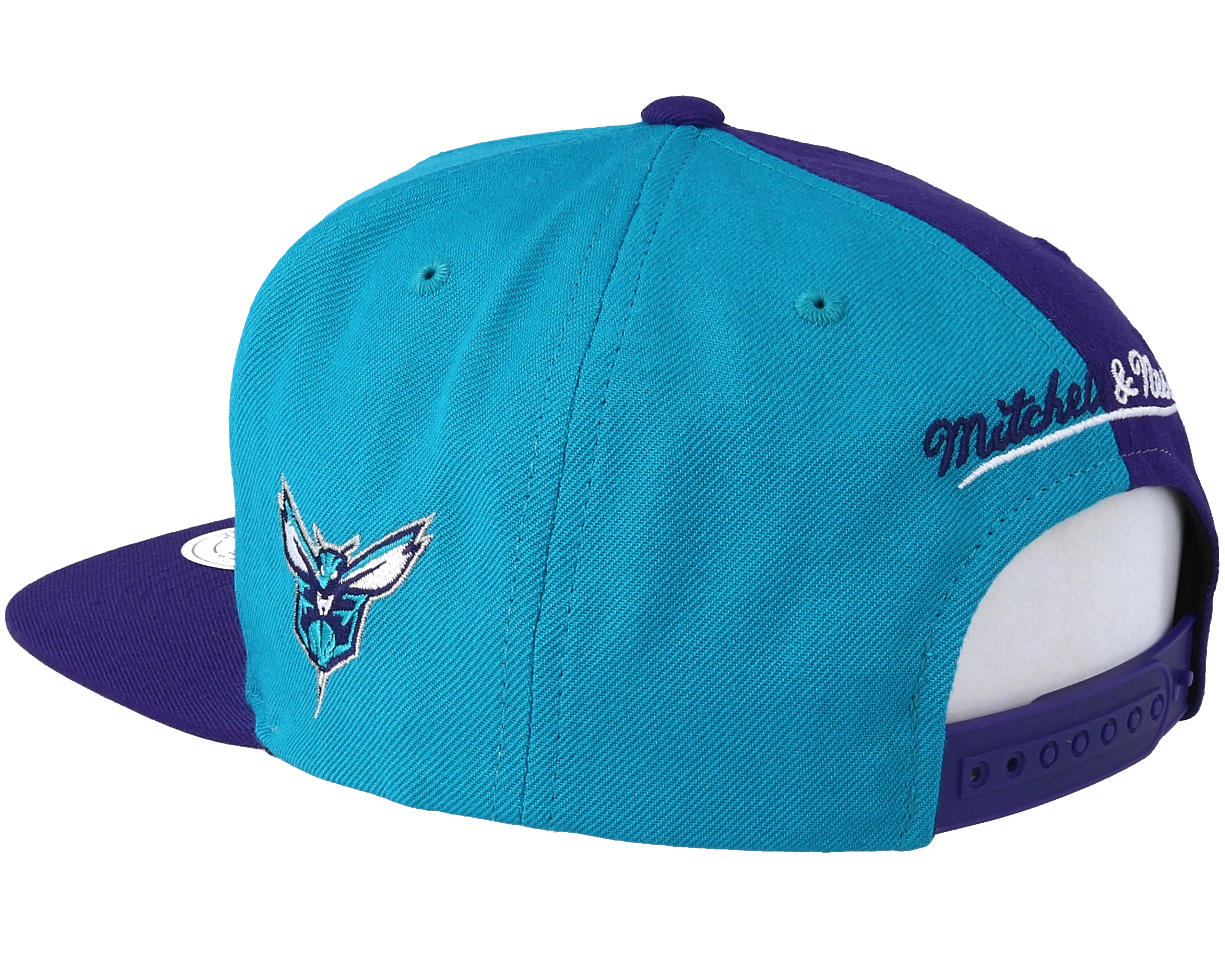 Charlotte Hornets Shark Tooth Teal/Purple Snapback - Mitchell & Ness ...