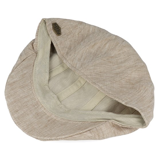 Maddy Eco Linen Beige Flat Cap - MJM Hats caps - Hatstoreworld.com