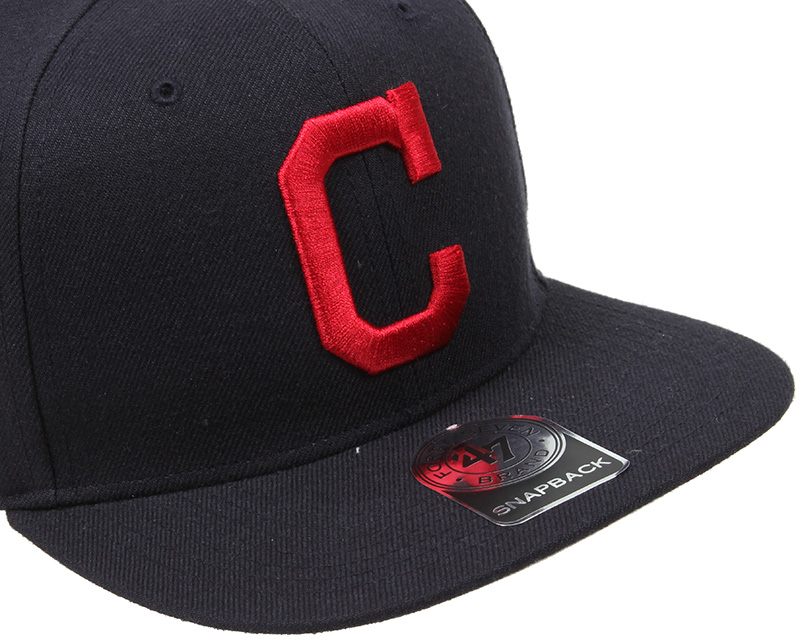 Cleveland Indians Sure Shot Navy/Red Snapback - 47 Brand caps ...