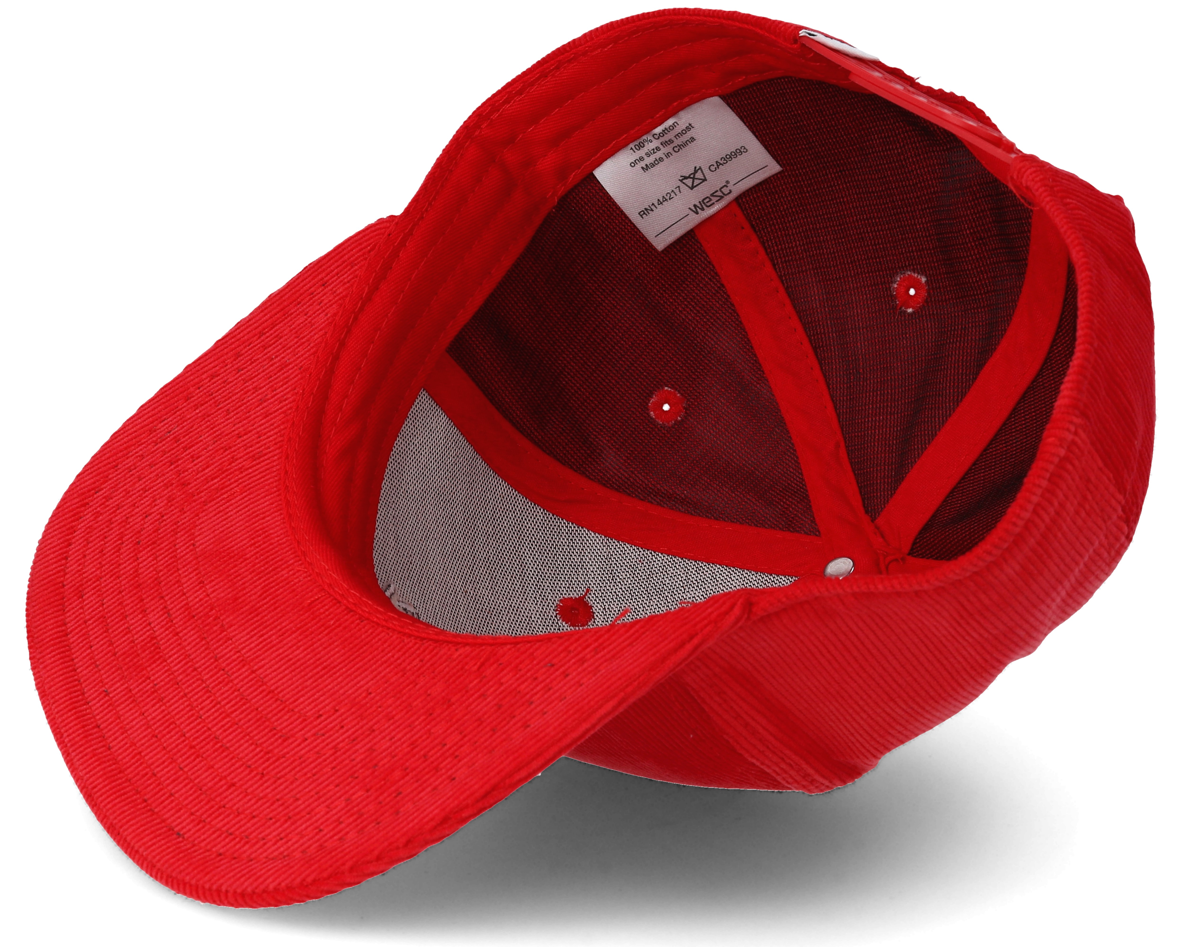 Cursive Logo Red Snapback - WeSC caps - Hatstoreworld.com