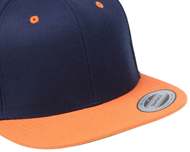 Navy/Orange Snapback - Yupoong caps - Hatstoreworld.com